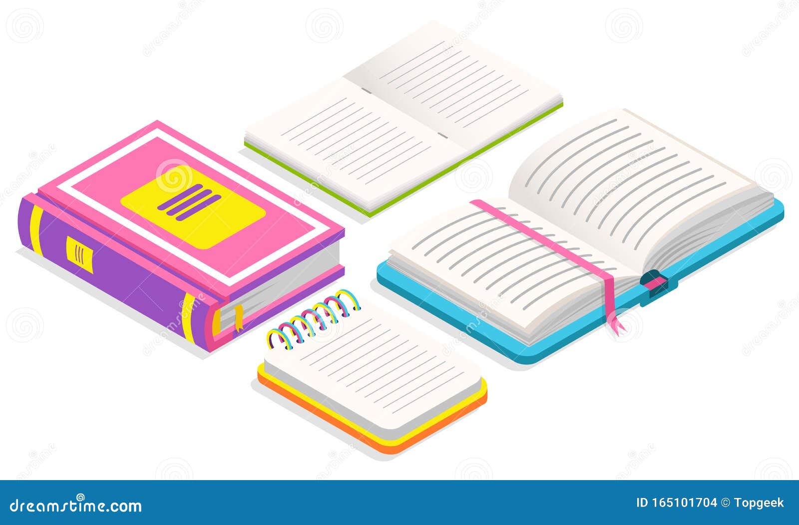 Book with Ribbon Bookmark Printed Copybook Vector Stock Vector ...