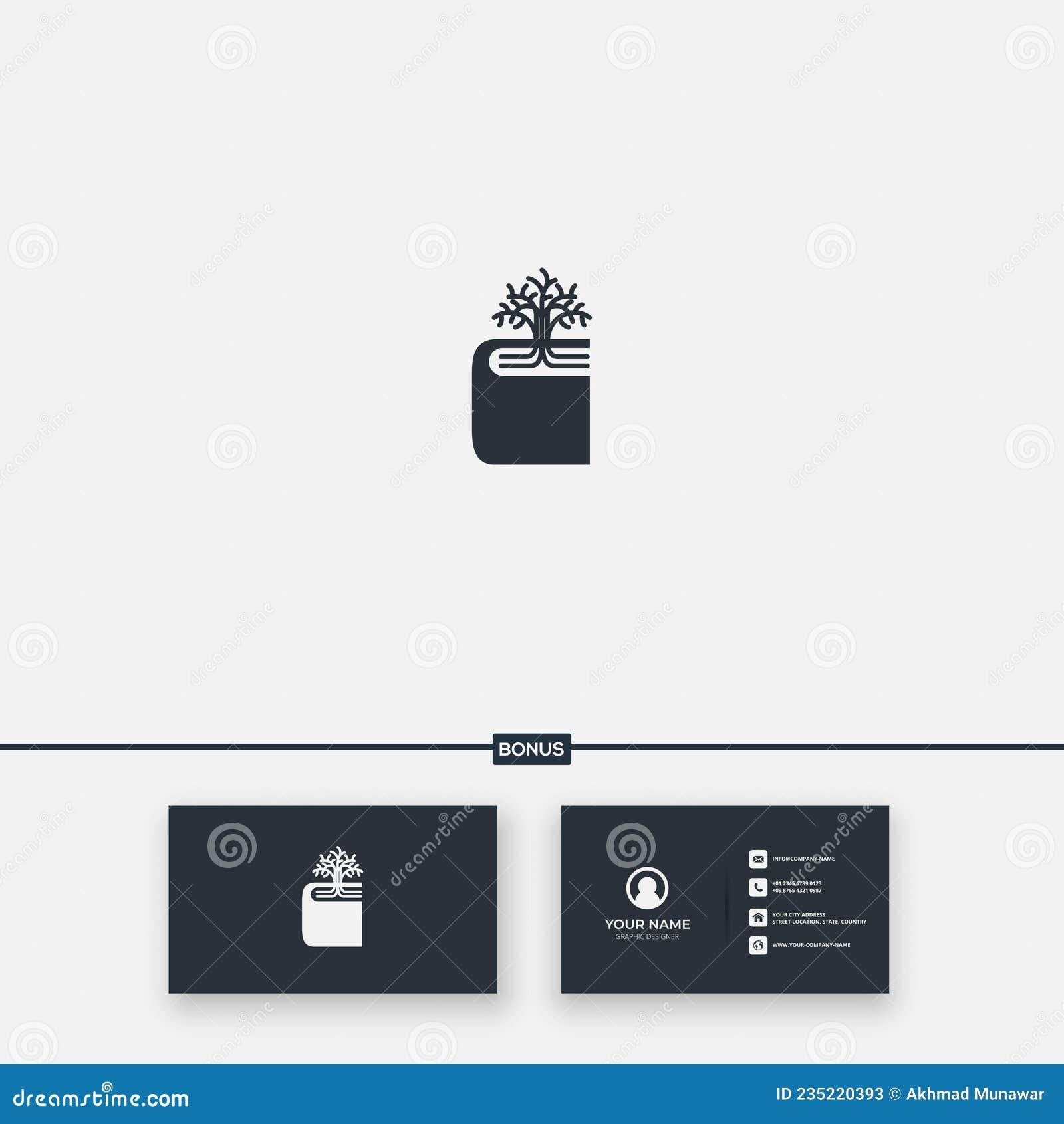 The Book and Root Tree Simple Story Logo Stock Vector - Illustration of ...