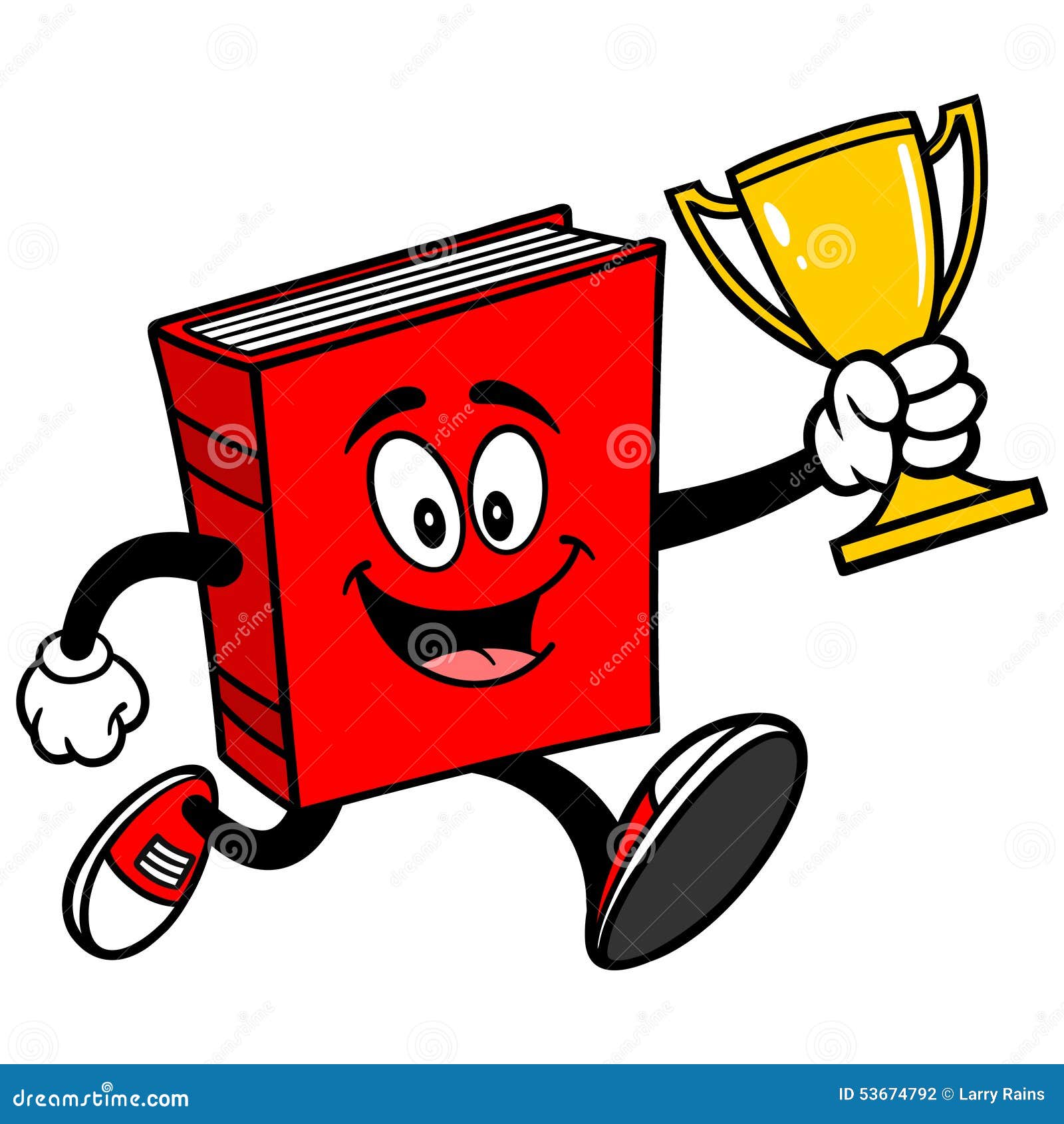 Book Running with Trophy stock vector. Illustration of manual - 53674792