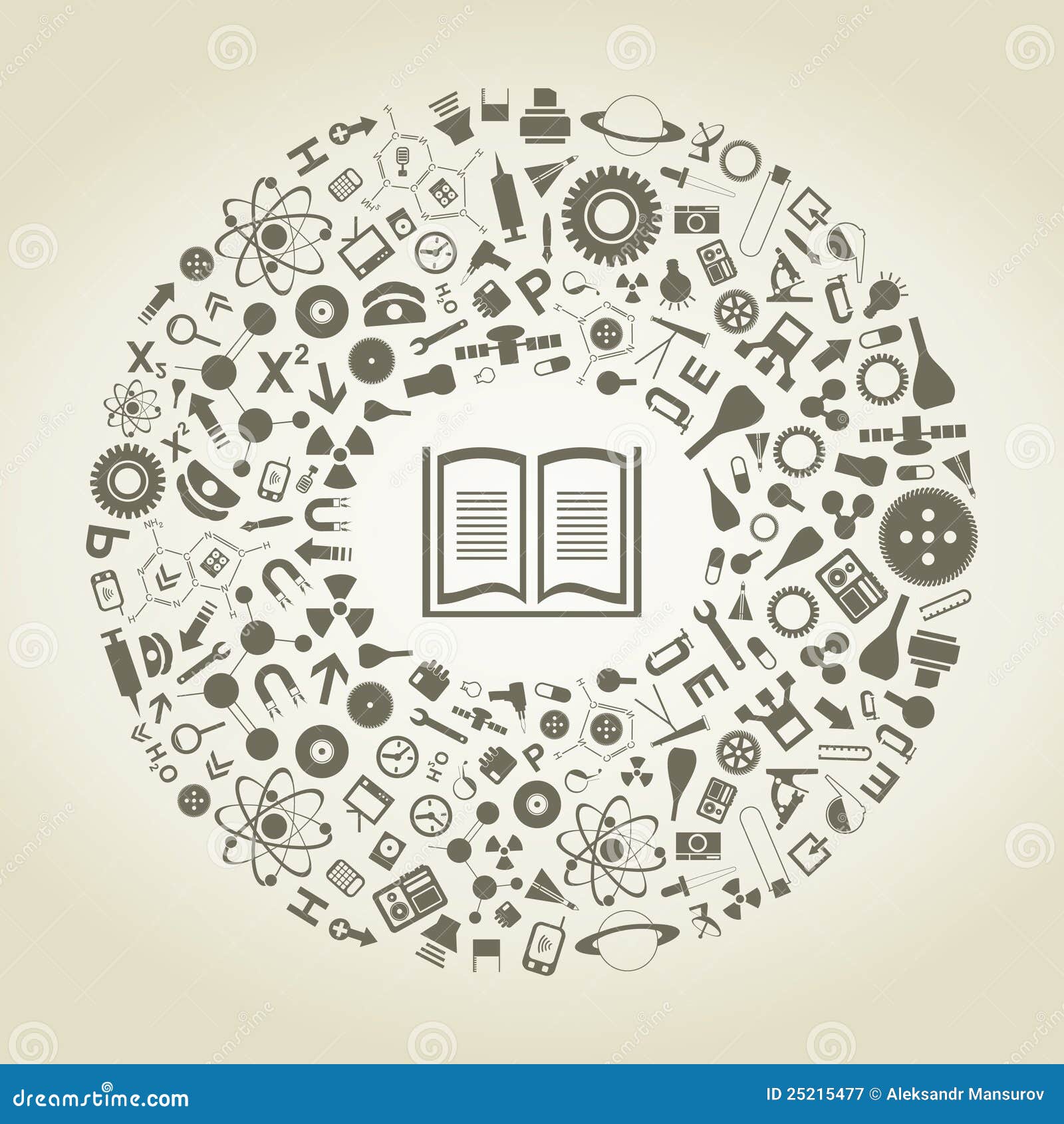 Book of sciences stock vector. Illustration of radio - 25215477