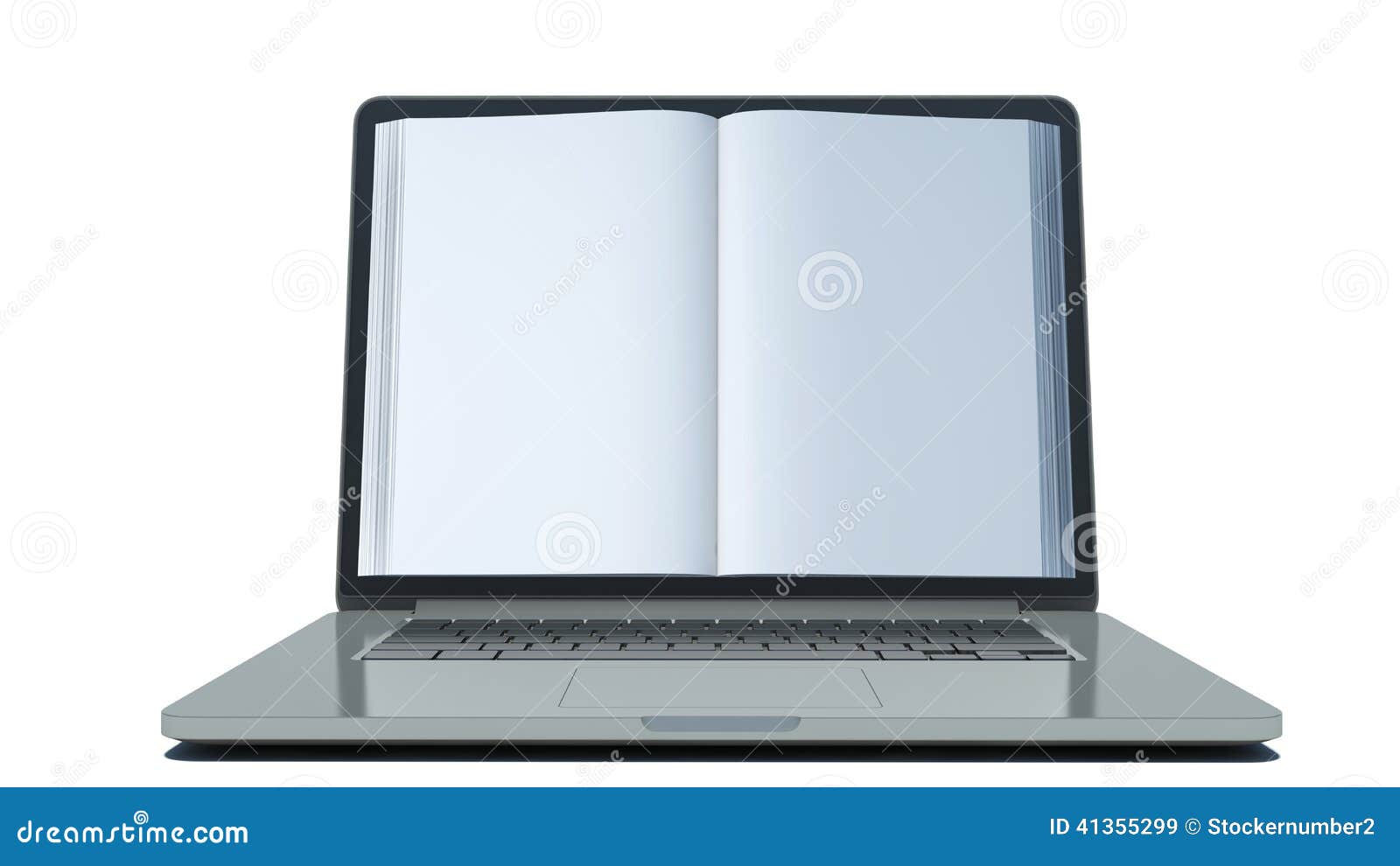 Book on the Screen of a Laptop Stock Illustration - Illustration of ...