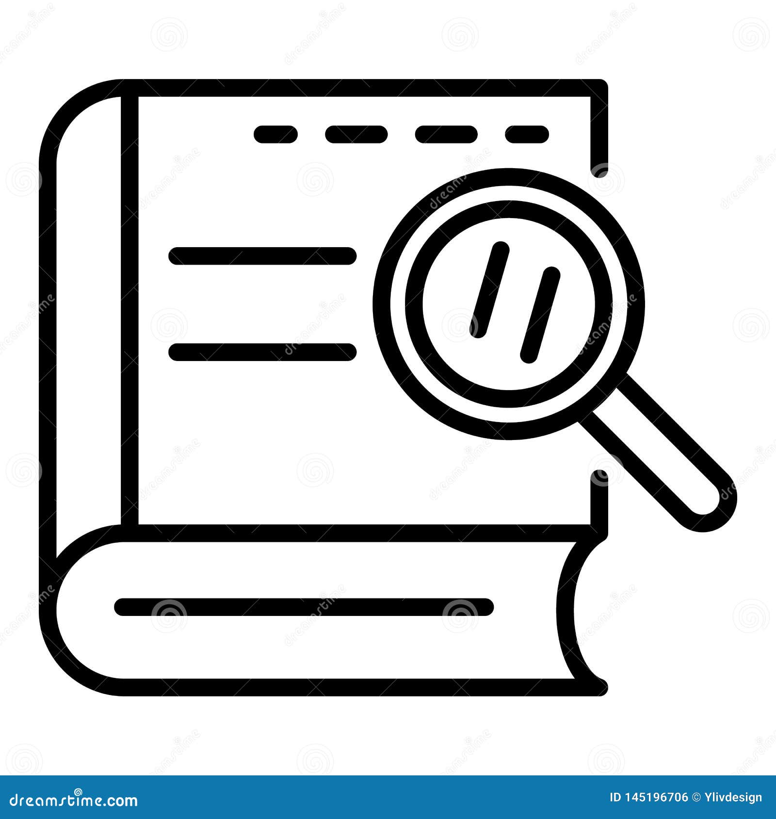 Book Search Icon, Outline Style Stock Vector - Illustration of internet ...