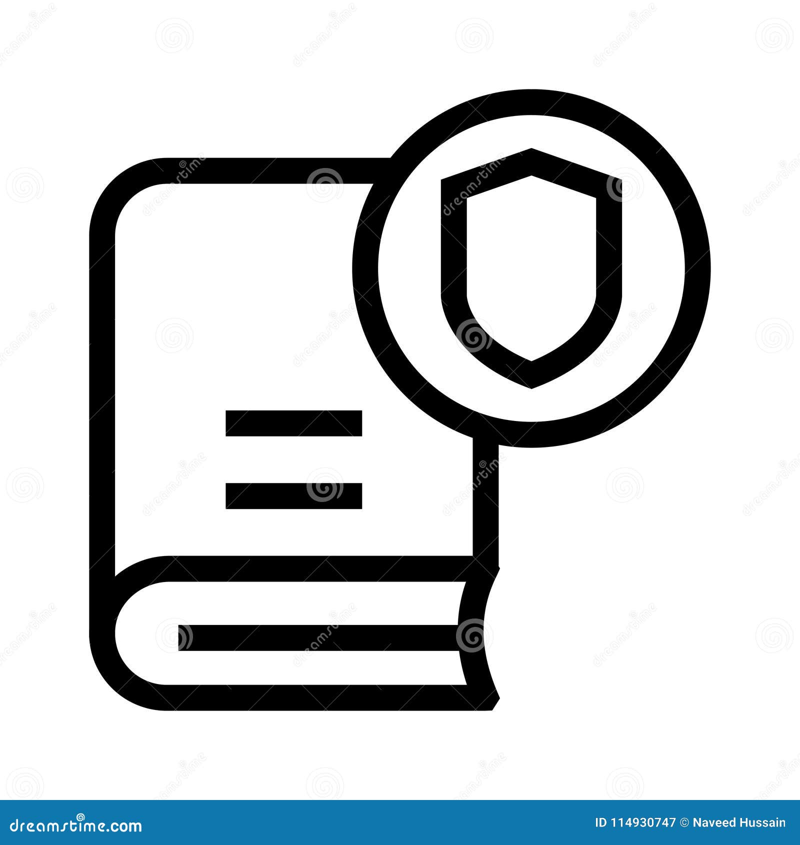 Book security line icon stock illustration. Illustration of development ...