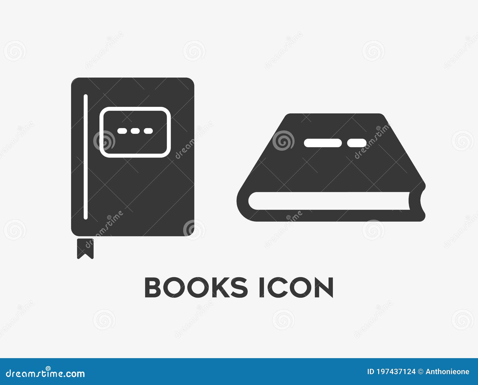 Book Set Icon on White Background Stock Vector - Illustration of ...