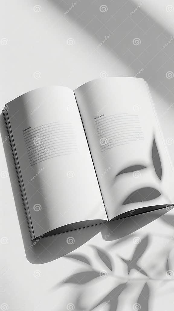 A Book with Shadows on a White Surface Stock Photo - Image of shadow ...