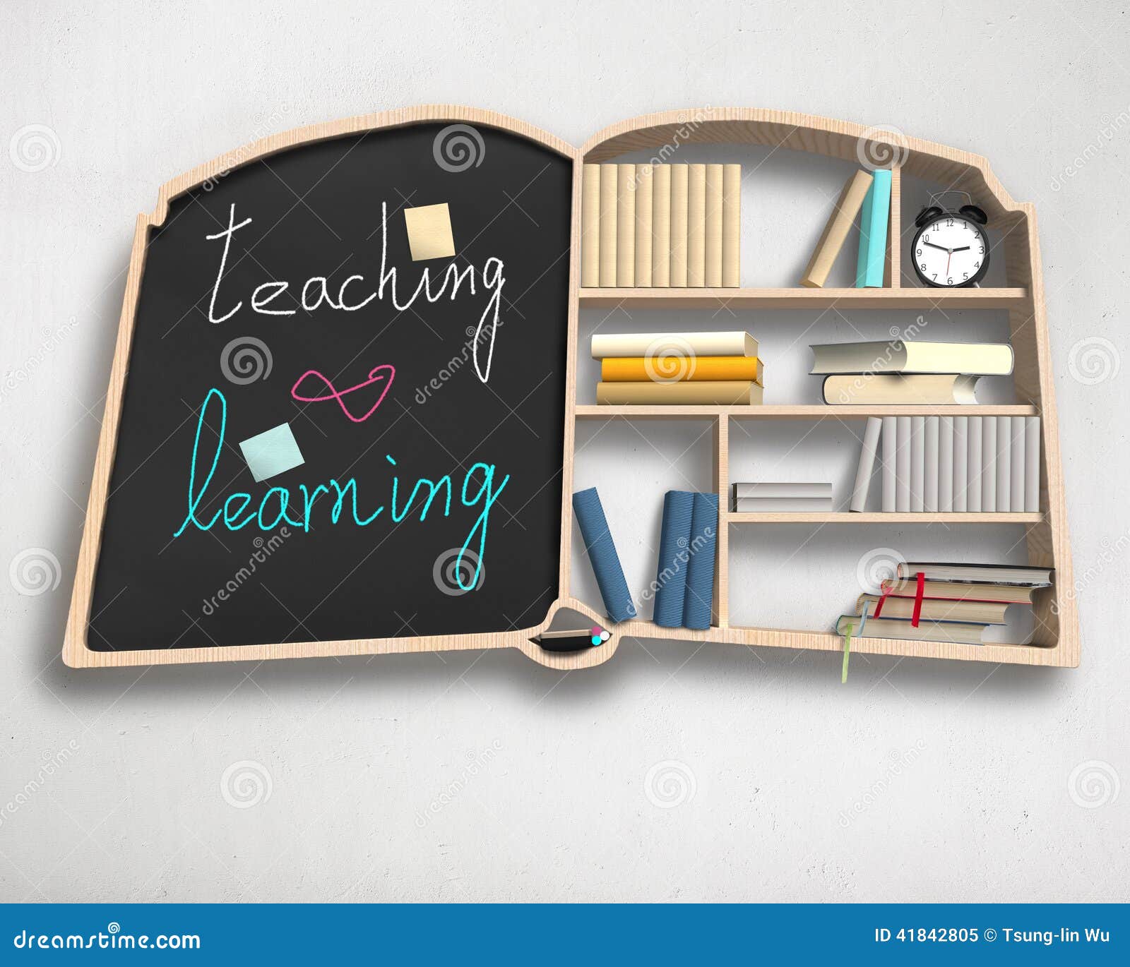 Book Shape Bookshelf and Blackboard Stock Illustration - Illustration ...