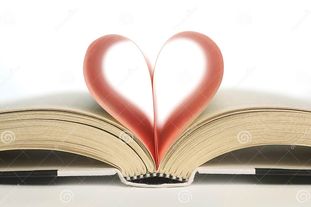 Book in the Shape of a Heart Stock Image - Image of novel, reading ...