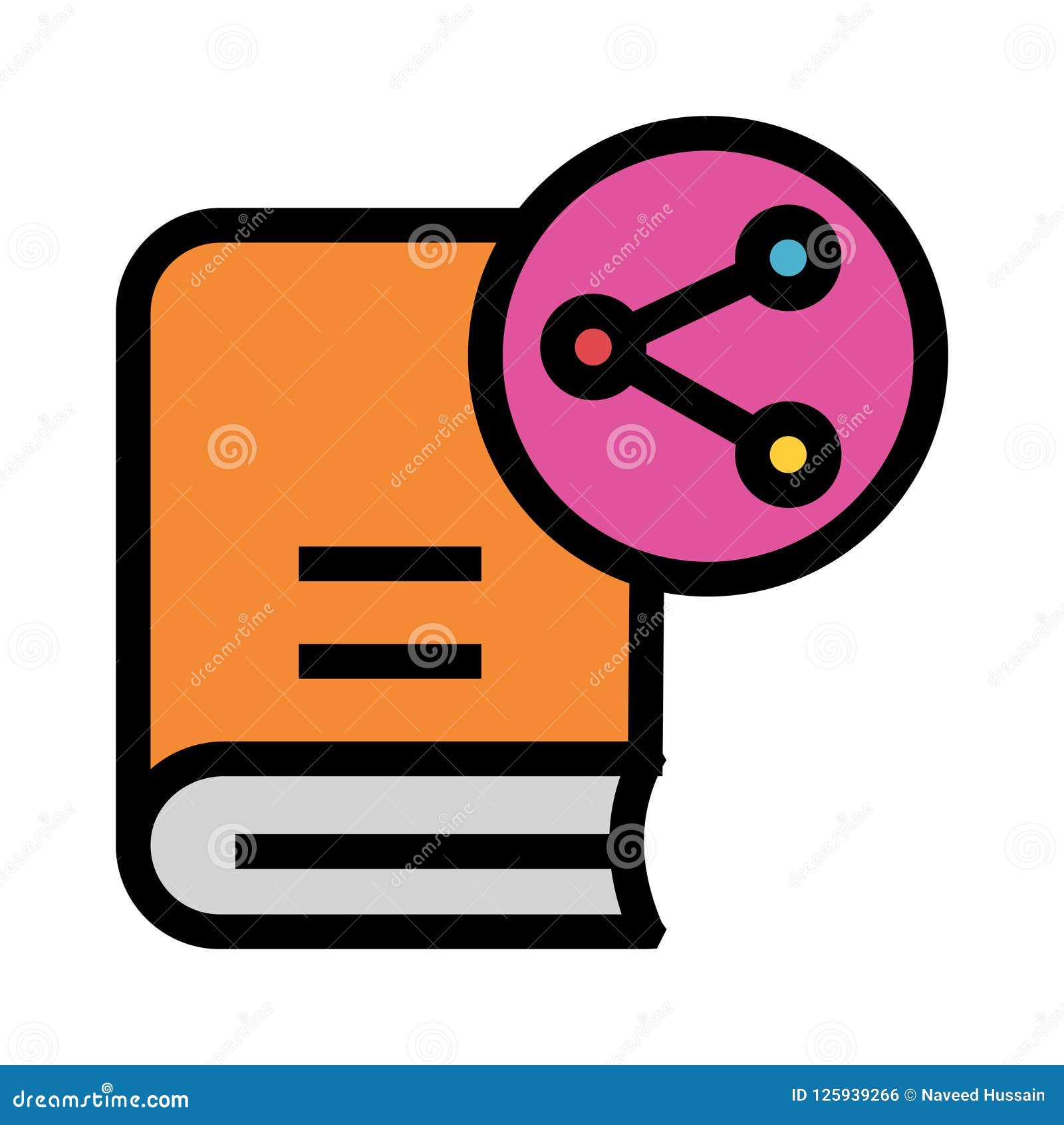 Book share color line icon stock illustration. Illustration of blog ...