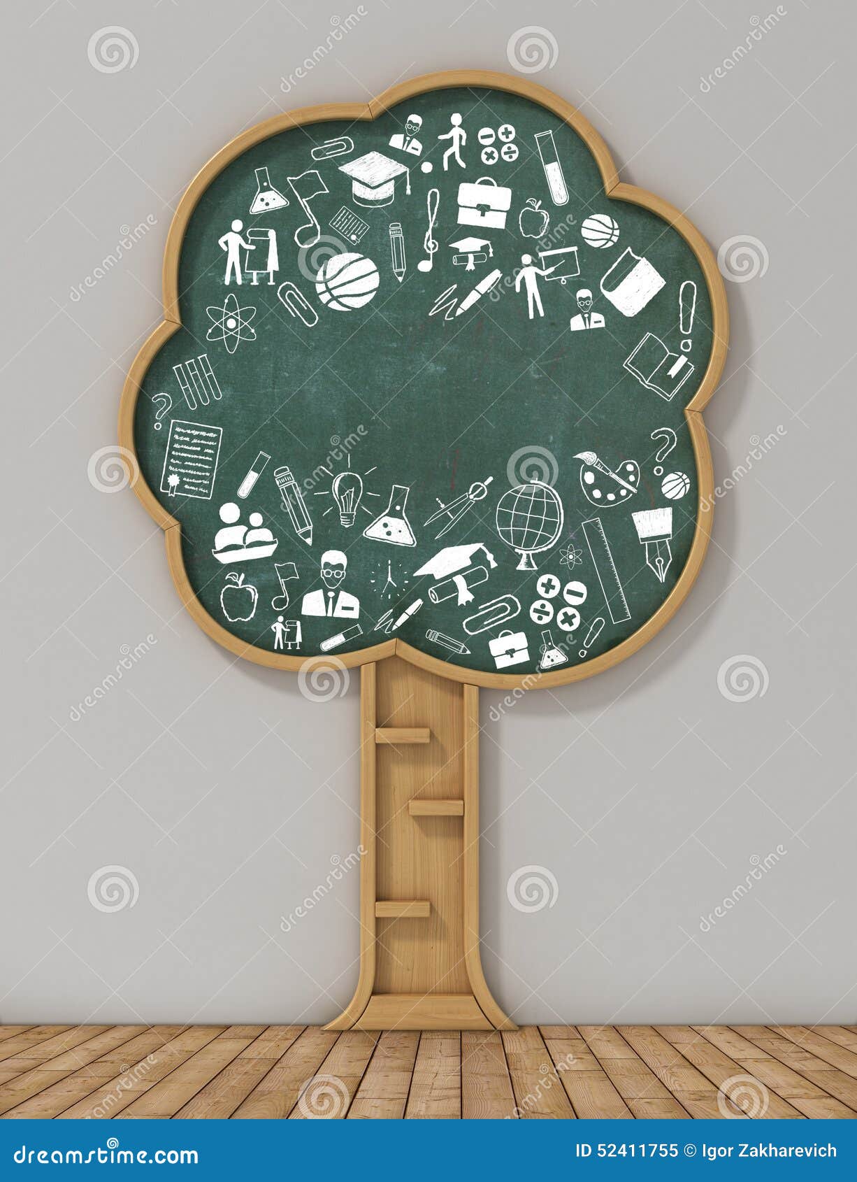 Book Shelf in Form of Tree and Drawing Concept. Stock Illustration ...