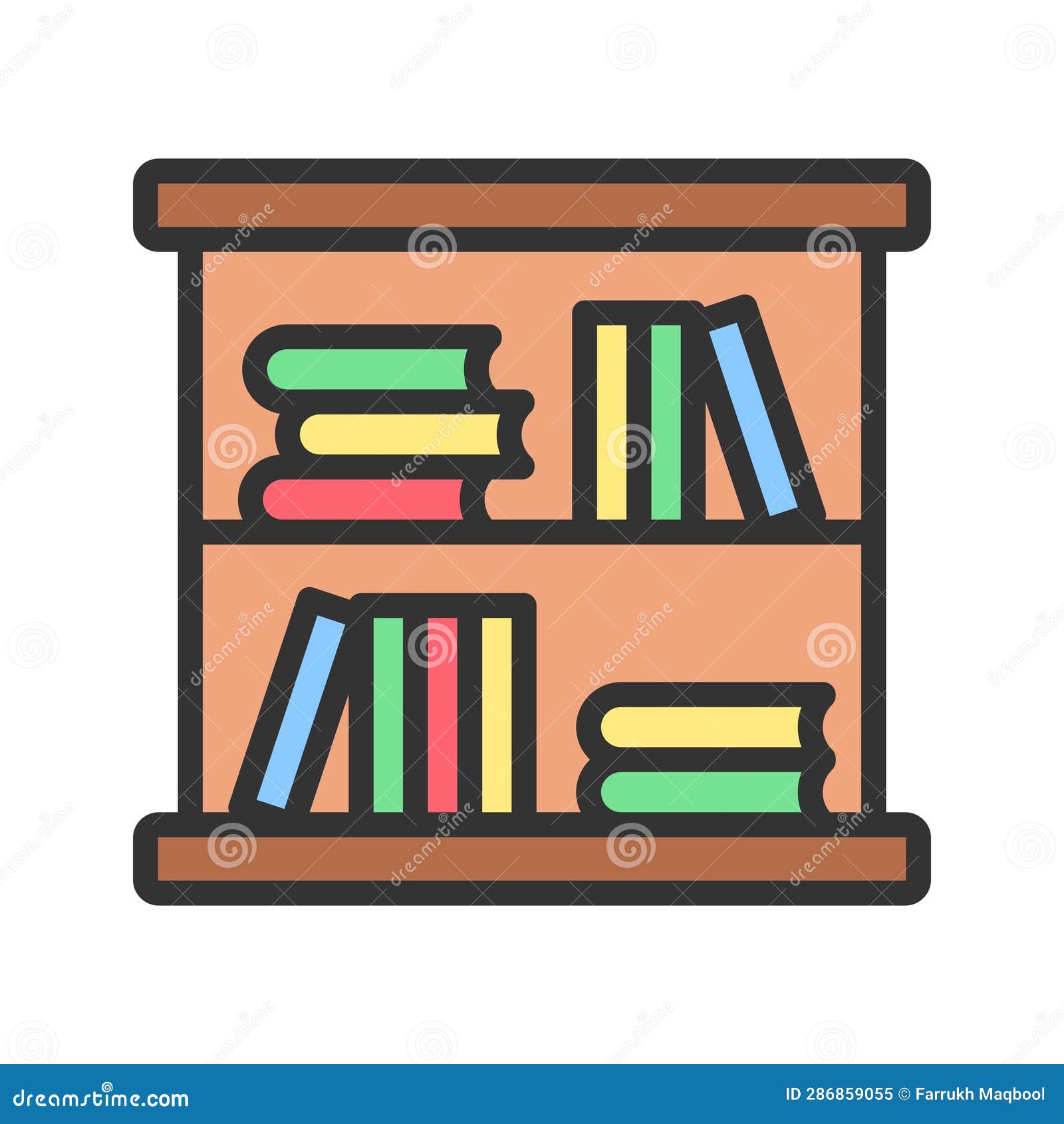 Book Shelf Icon Image. stock vector. Illustration of learning - 286859055