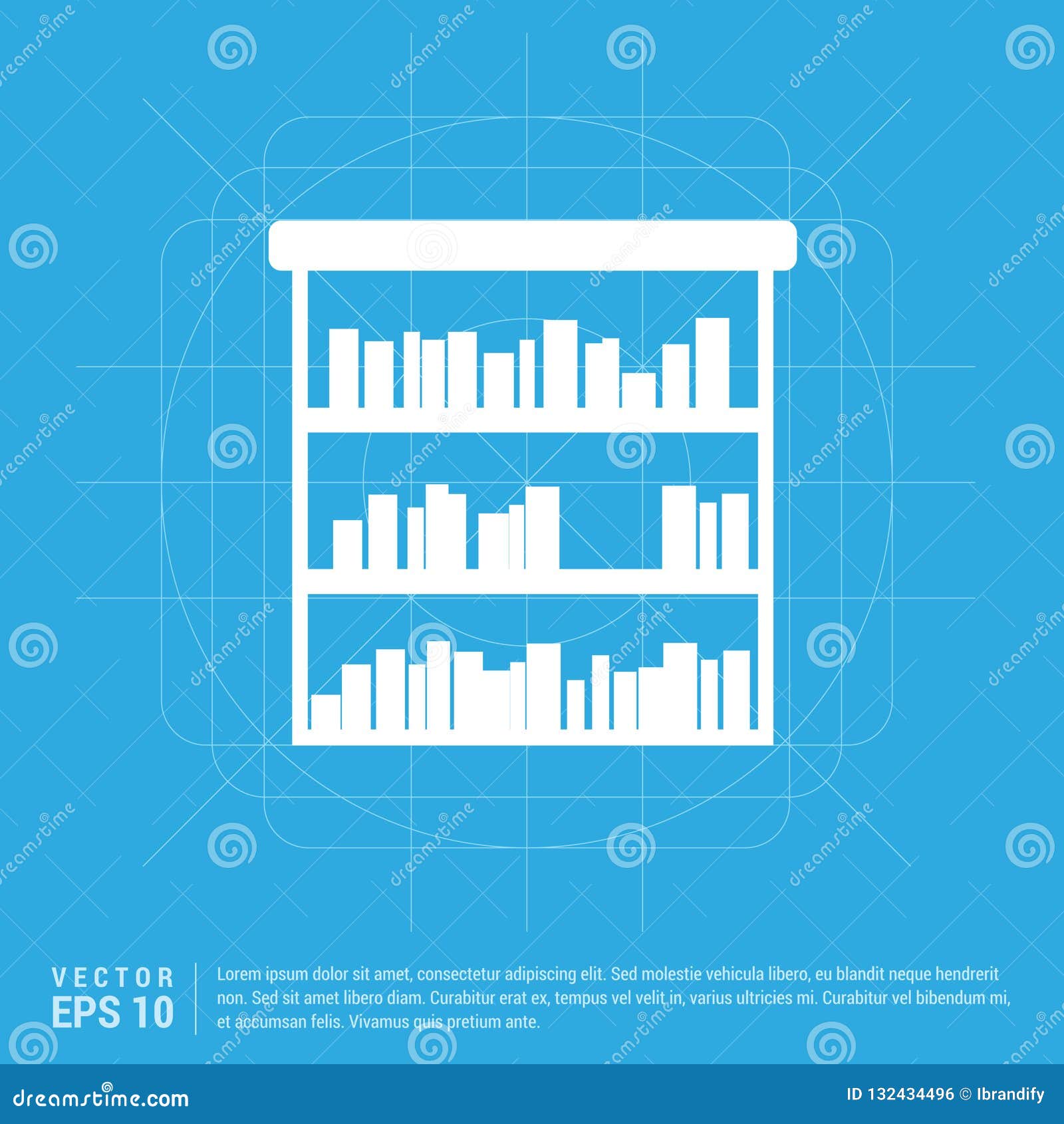 Book Shelf Icon stock vector. Illustration of line, symbol - 132434496