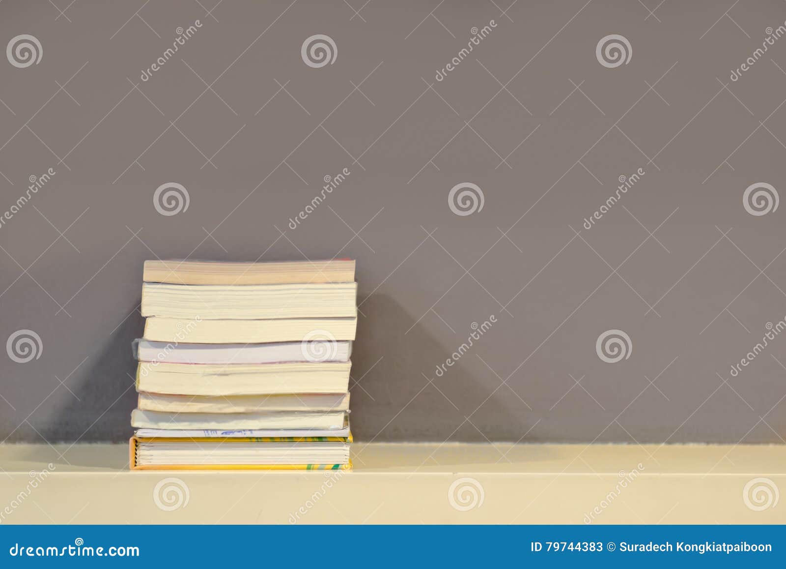 Book Shelf with Shade Lighting in My Library Room Stock Image - Image ...