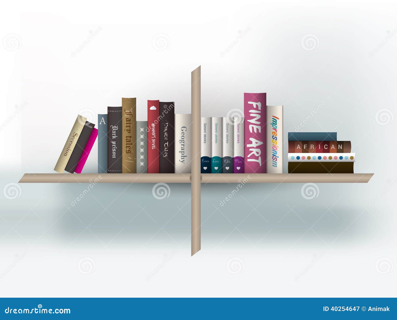 Book Shelf. Vector Illustration Stock Vector - Illustration of cover ...