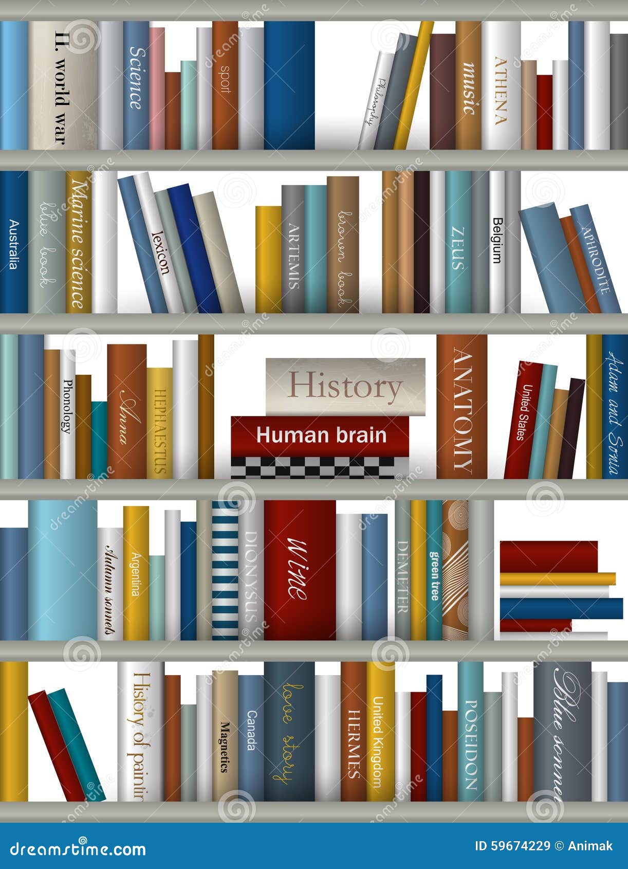 Book Shelf. Vector Illustration Stock Vector - Illustration of ...