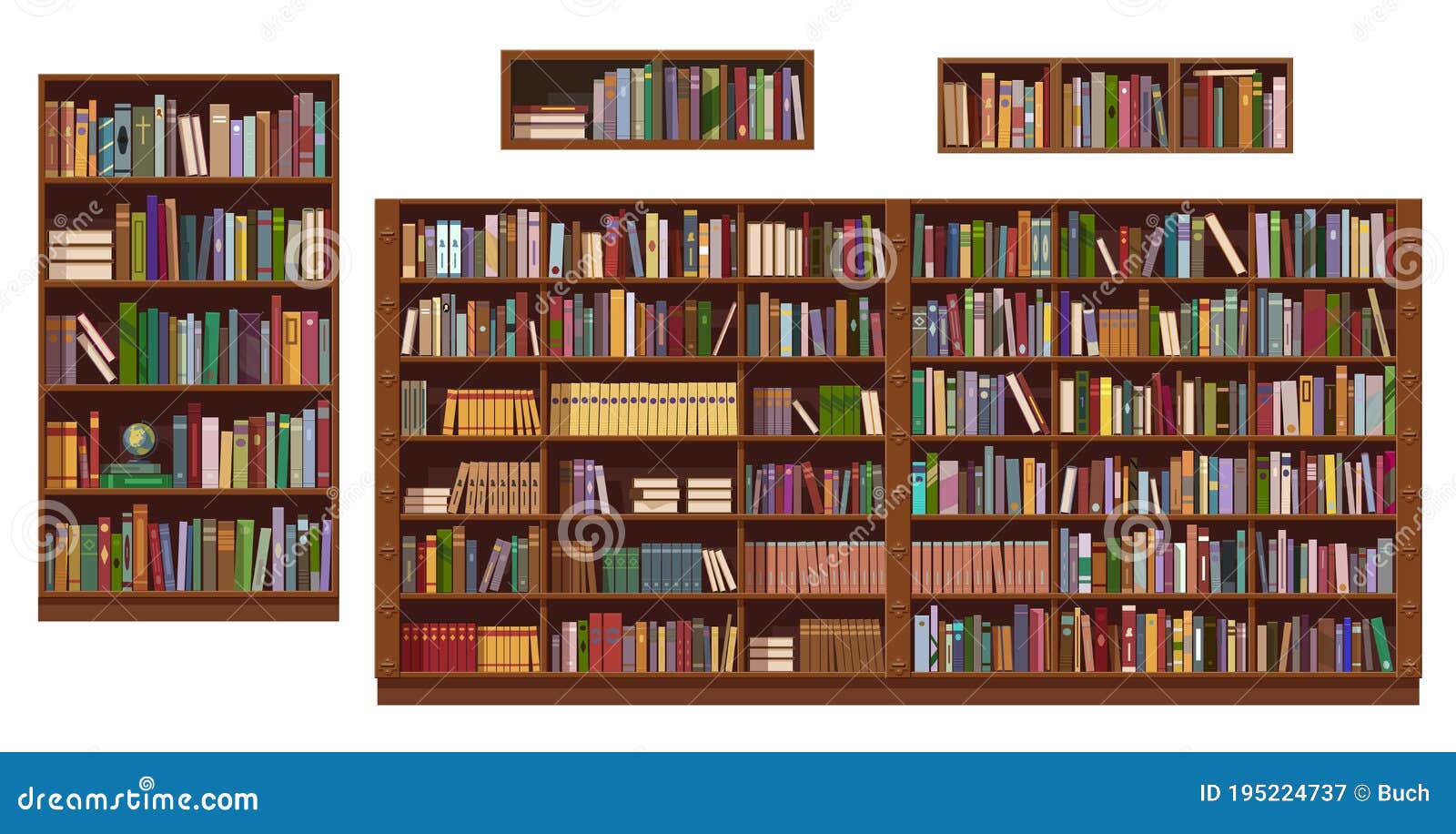 Book Shelves and Bookcase of Library, Bookstore Stock Vector ... Book Shelves and Bookcase of Library, Bookstore Stock Vector ...