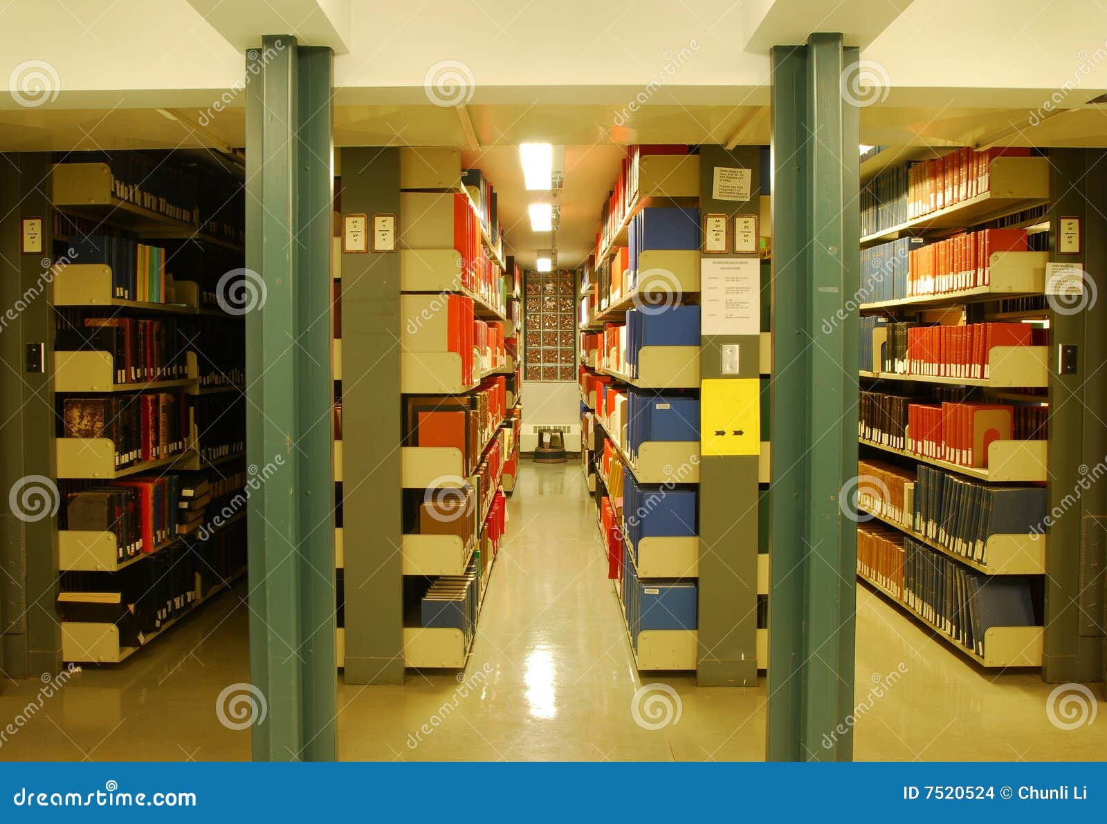 Book Shelves of University Library Stock Photo - Image of floor, read ...