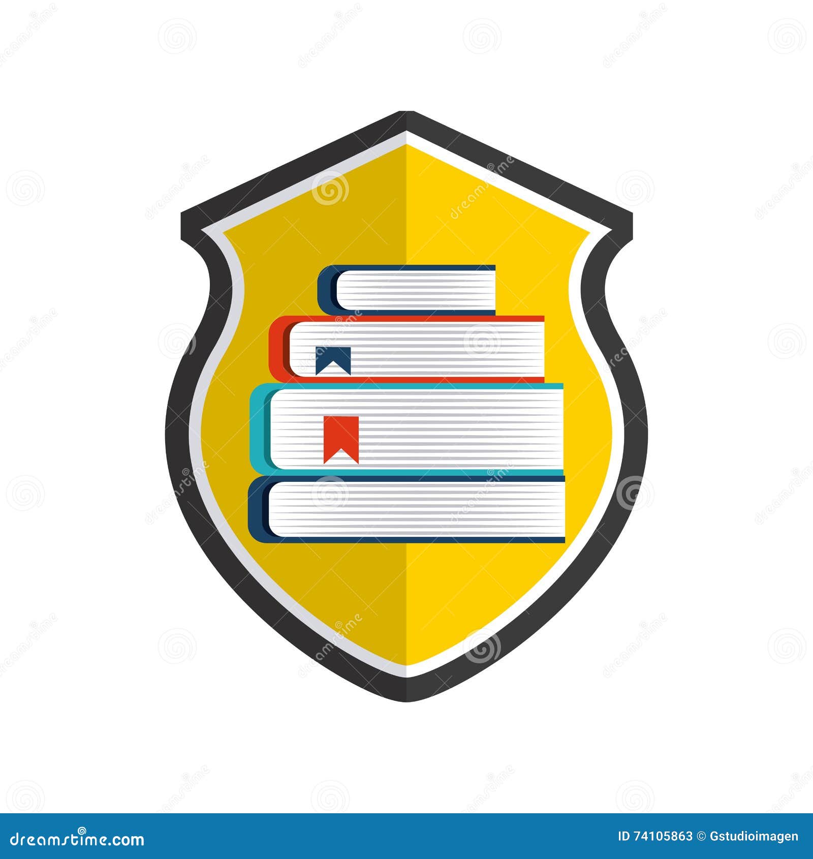 Book and Shield Icon. Copyright Design. Vector Graphic Stock ...