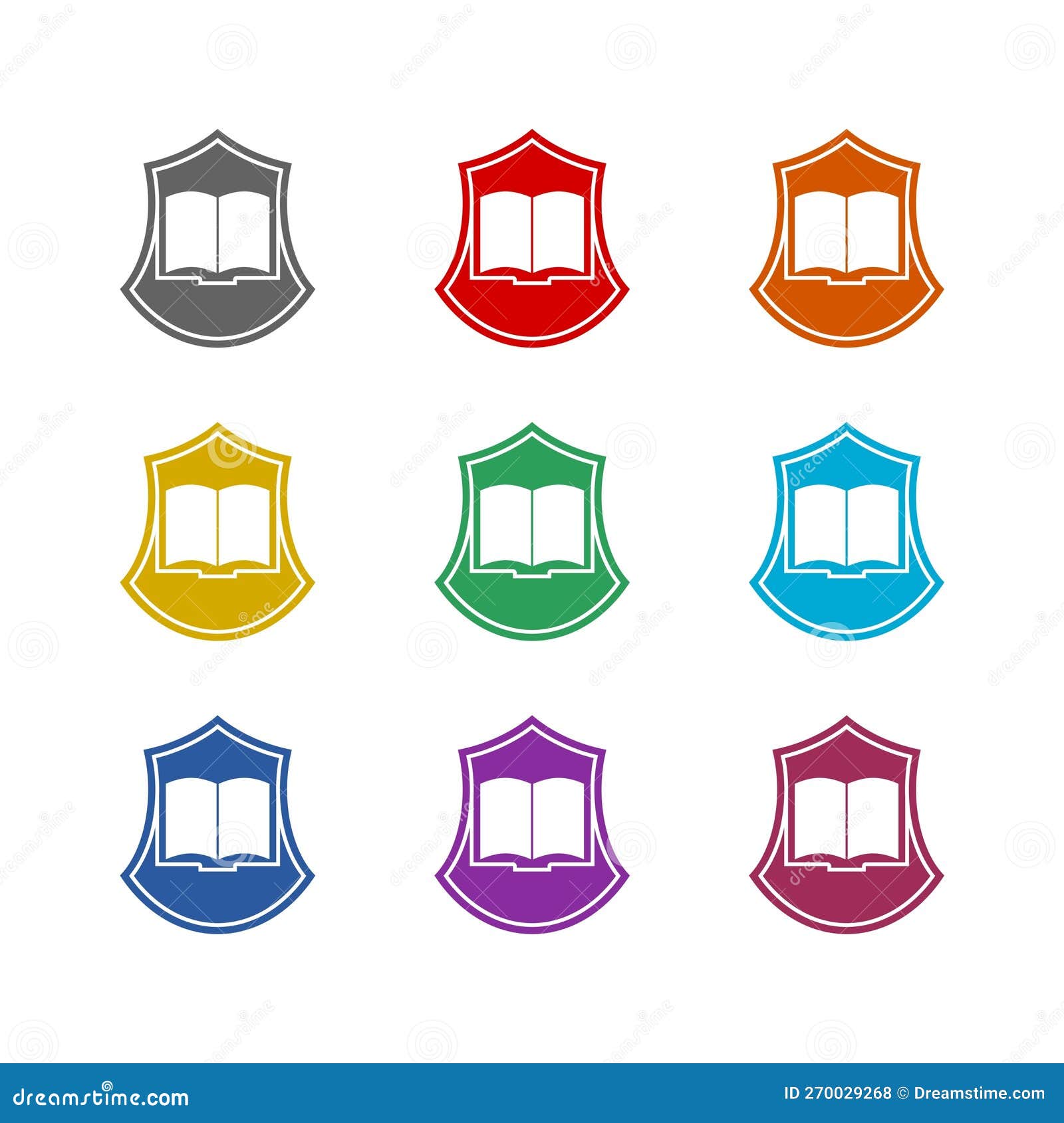 Book Shield Student Logo Concept Design. Symbol Graphic Template ...