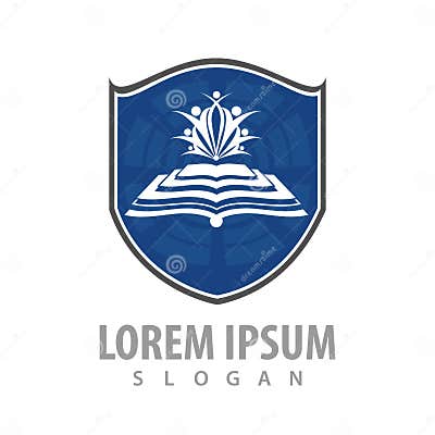 Book Shield Student Logo Concept Design. Symbol Graphic Template ...
