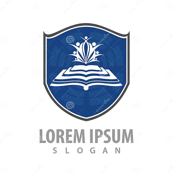 Book Shield Student Logo Concept Design. Symbol Graphic Template ...