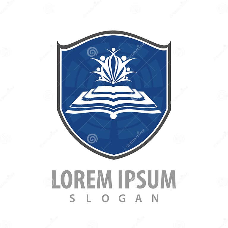 Book Shield Student Logo Concept Design. Symbol Graphic Template ...