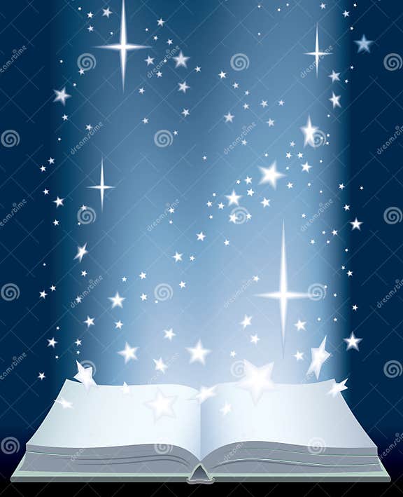 Book and shining stars stock vector. Illustration of information - 5261496
