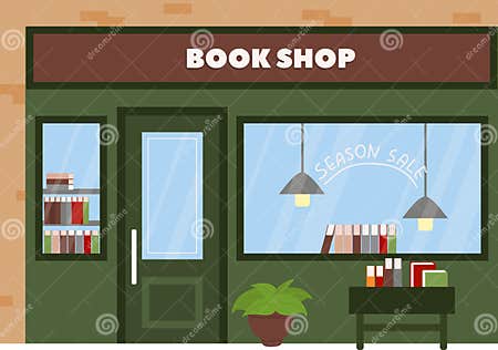 Book Shop Storefront stock illustration. Illustration of architecture ...