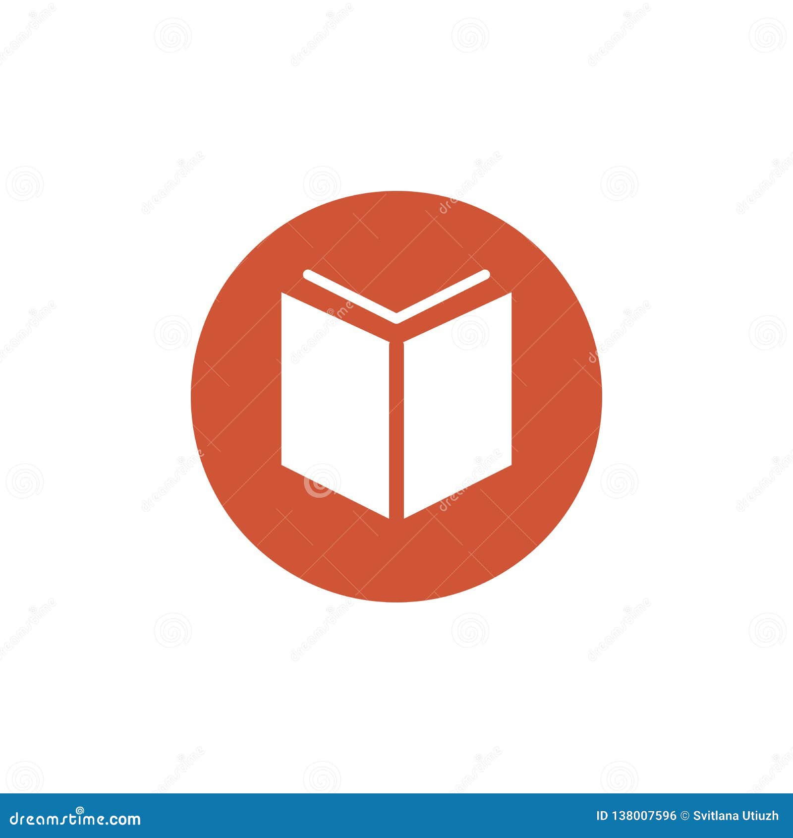 Book Sign Icon in Circle. Open Book Symbol. Circle Button. Vector ...