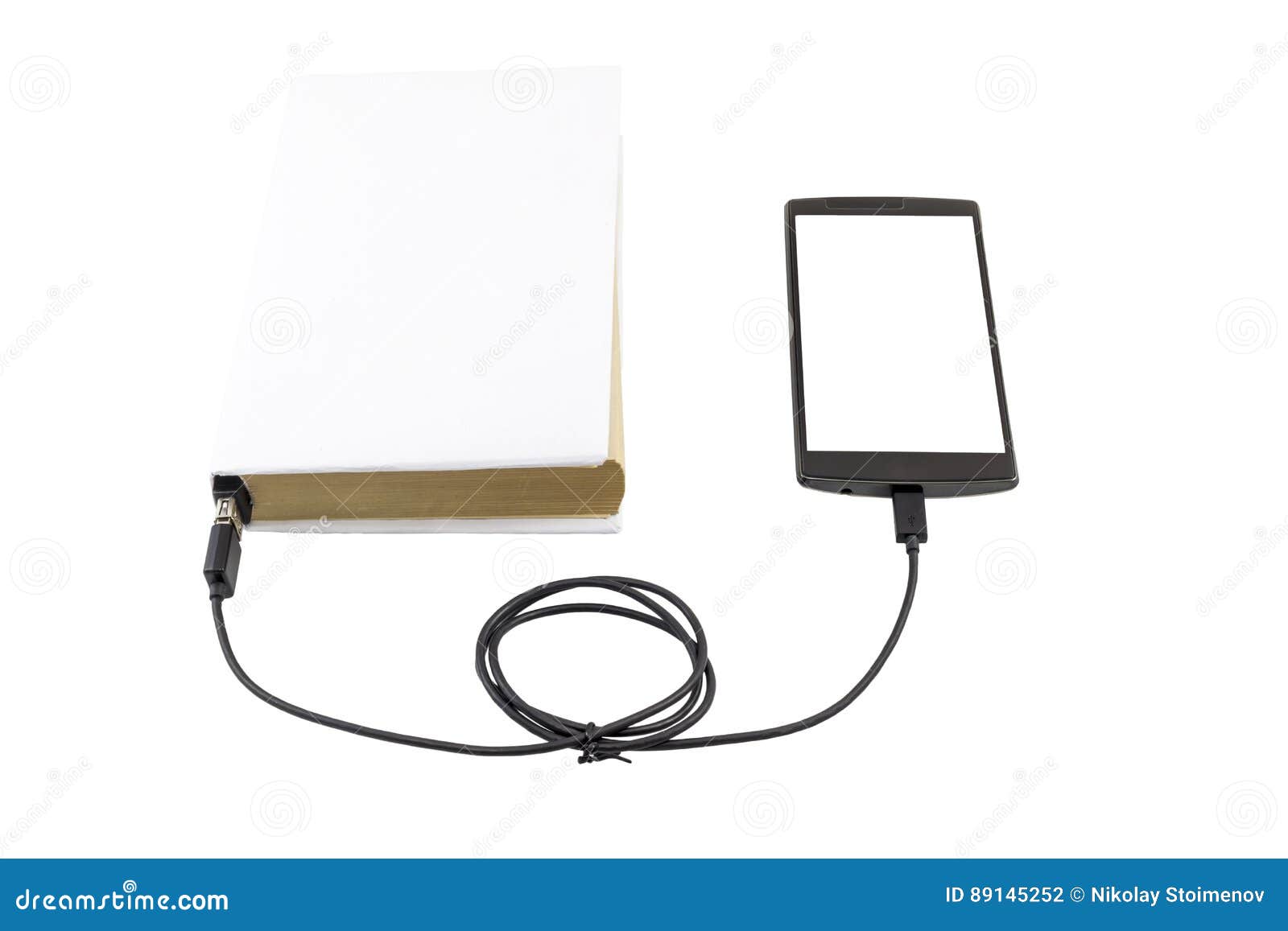 Book and Smartphone Connencted Stock Photo - Image of black, empty ...