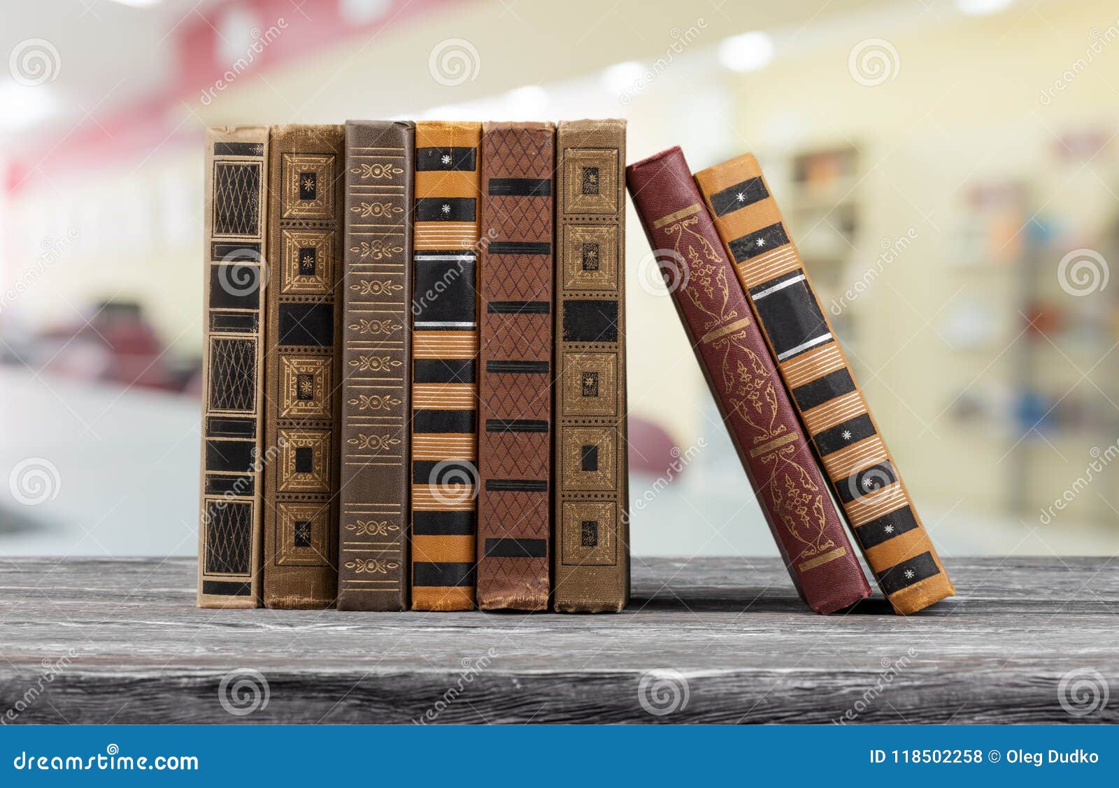 Old Book With Spine On Blue Background, Side View, For Design Royalty ...