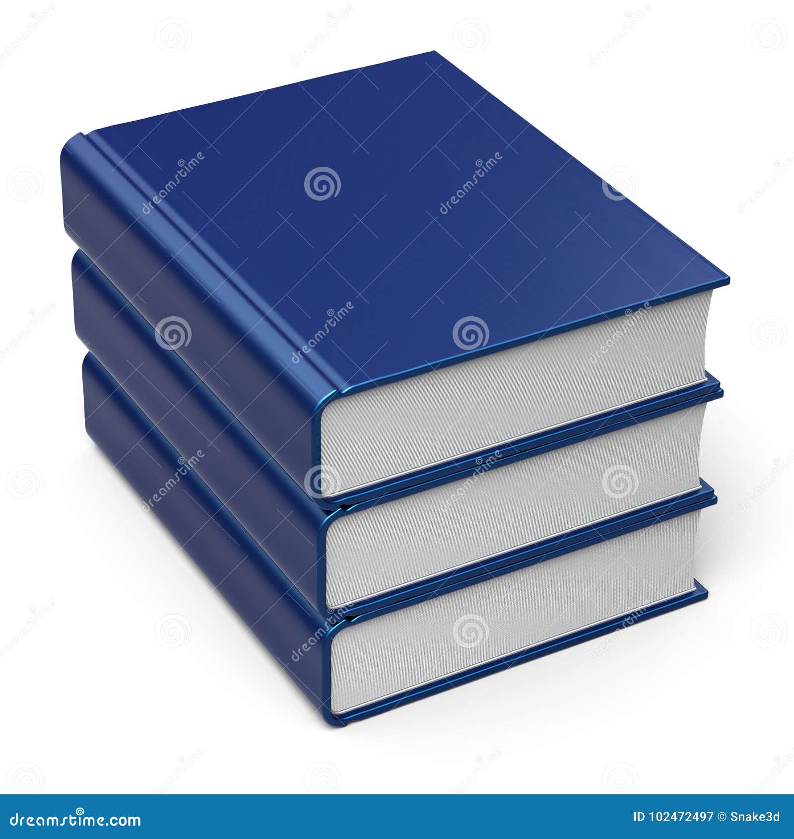 Book Stack Blank Cover Blue 3 Three Archive Content Icon Stock ...