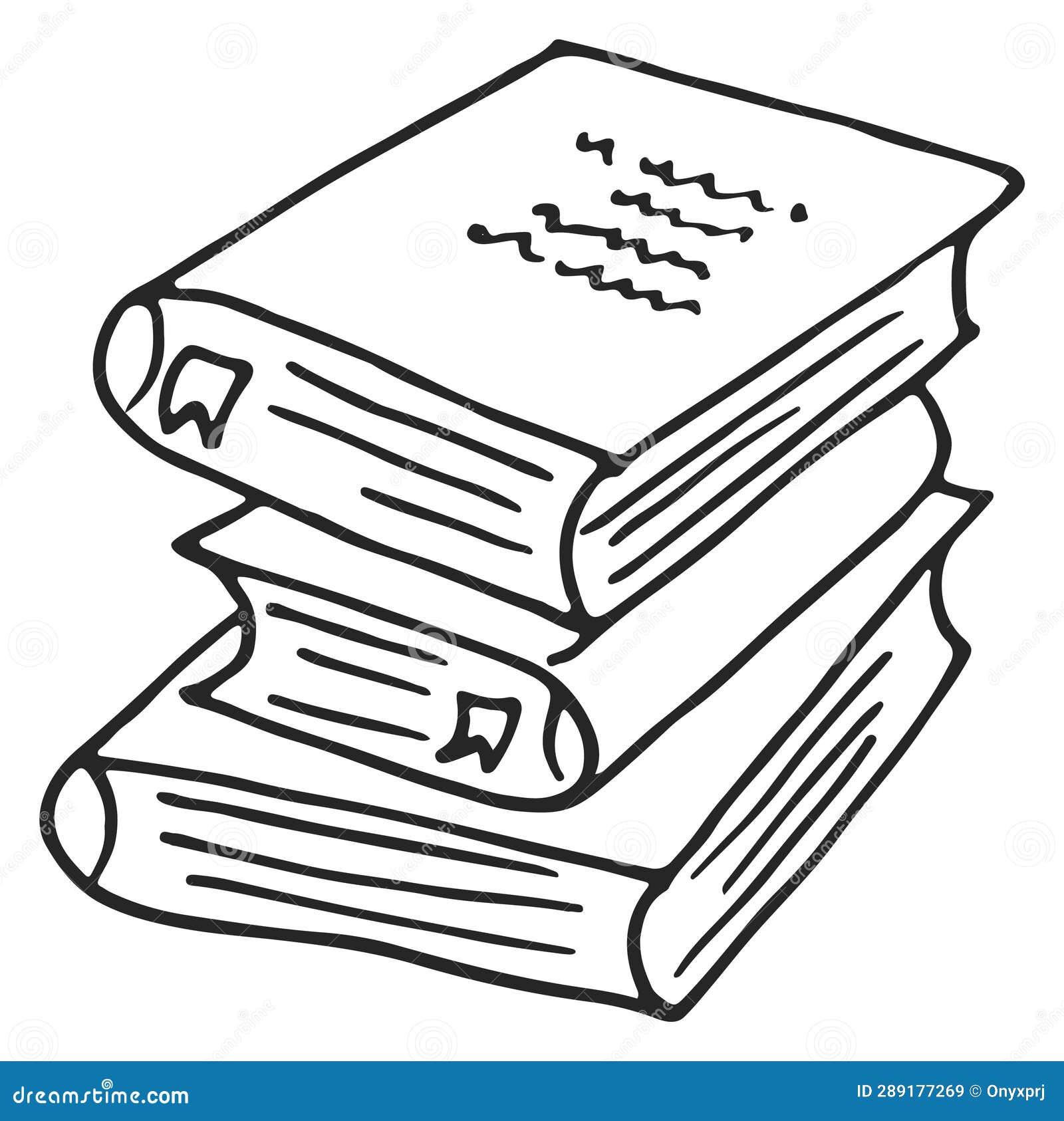 Book Stack Doodle. Studying Icon Stock Illustration - Illustration of ...