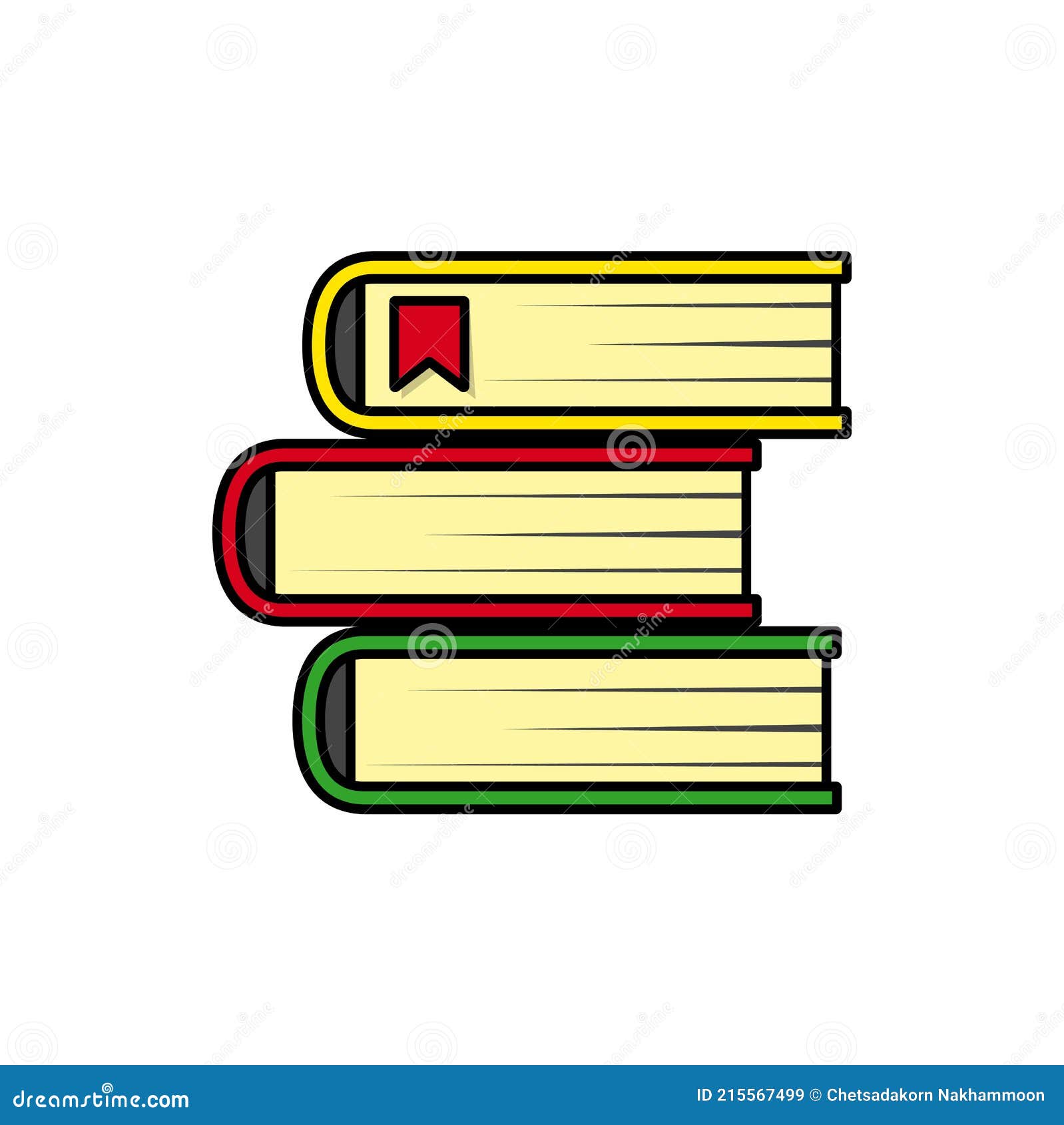 Book Stack in Drawing Style Isolated Vector. Stock Vector ...
