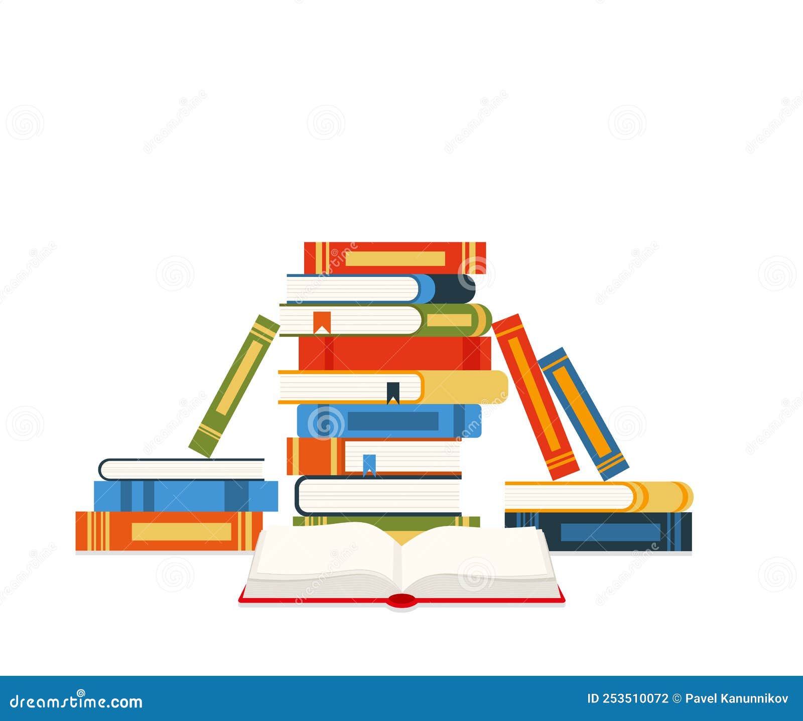 Book Stack. Huge Pile of Books and Encyclopedias, Education and Success ...