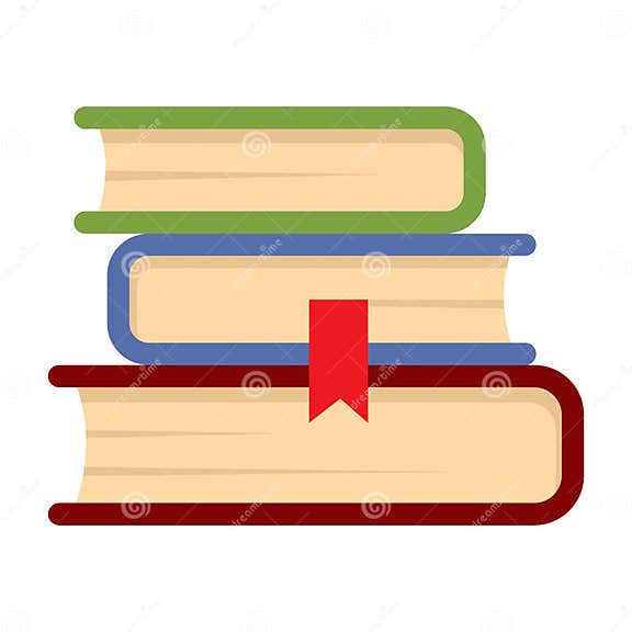 Book Stack Icon, Flat Style Stock Vector - Illustration of college ...