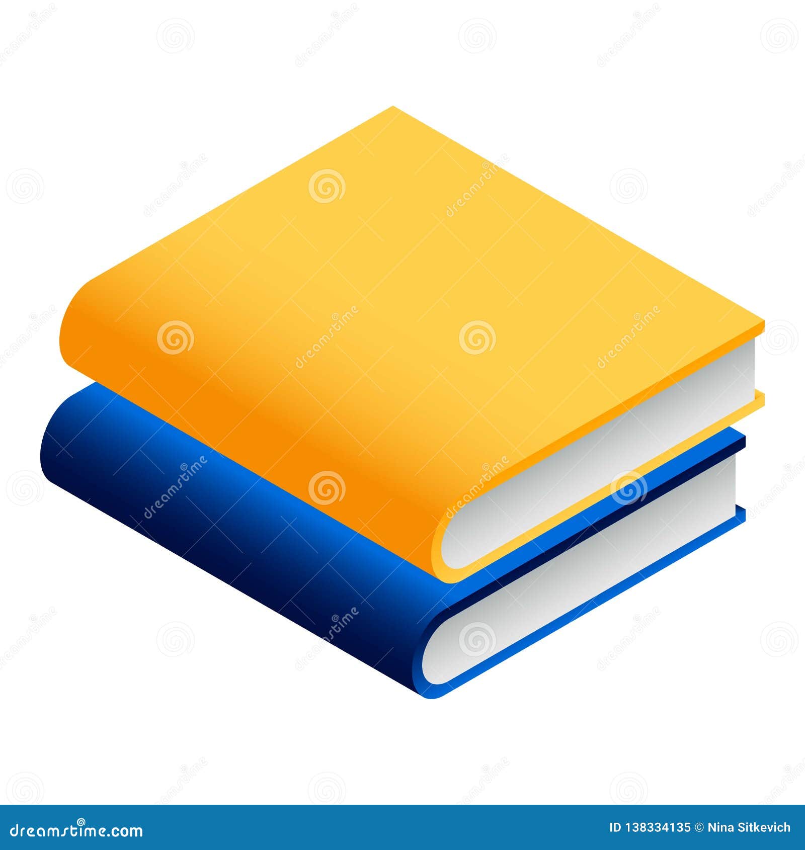 Book Stack Icon, Isometric Style Stock Vector - Illustration of icon ...