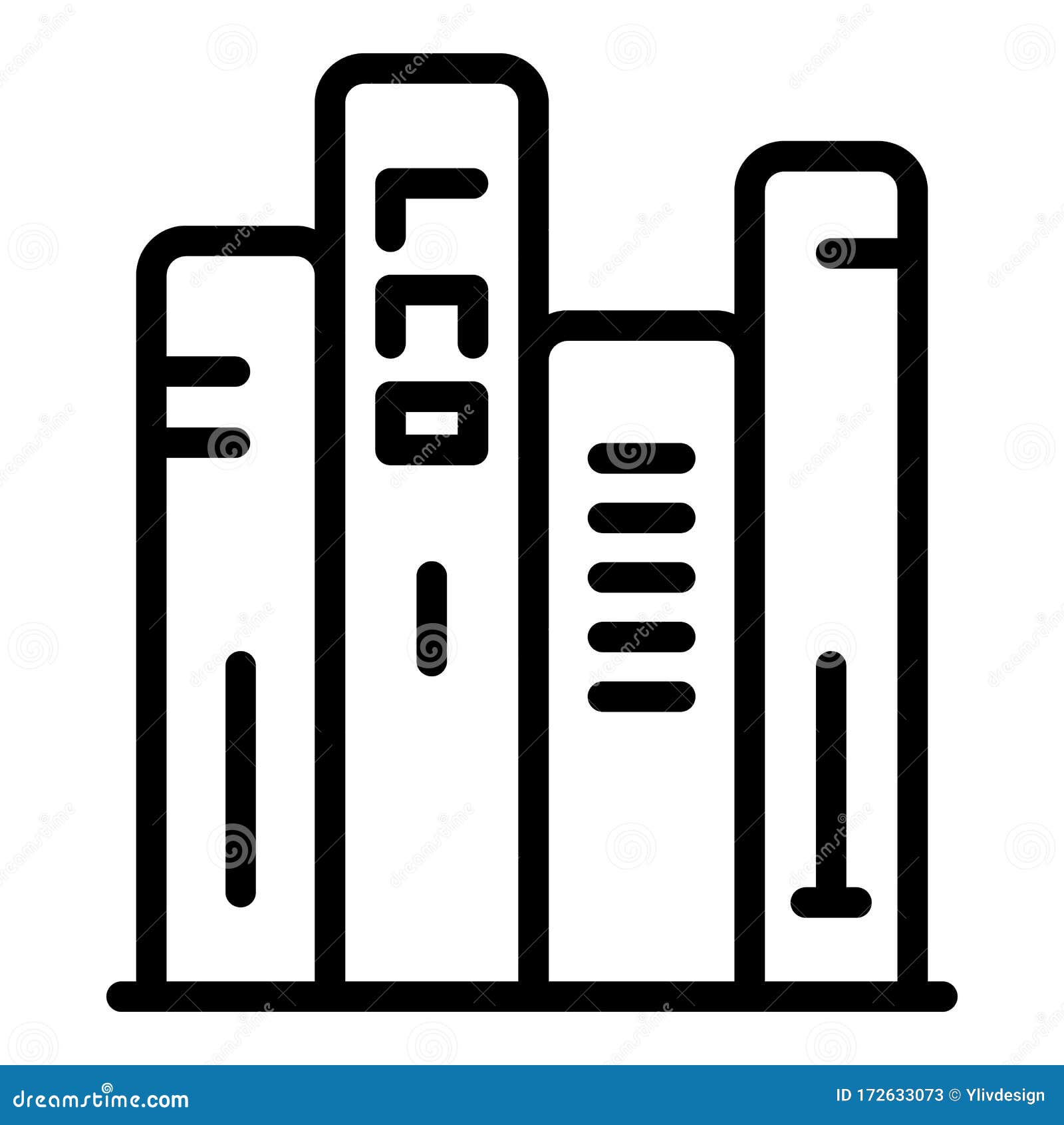 Book Stack Icon, Outline Style Stock Vector - Illustration of literary ...