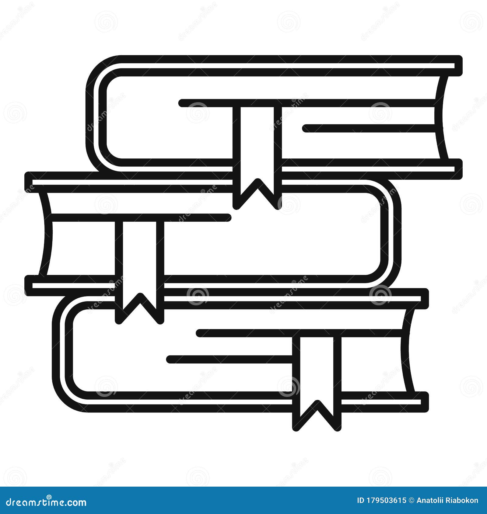 Book Stack Icon, Outline Style Stock Vector - Illustration of paper ...