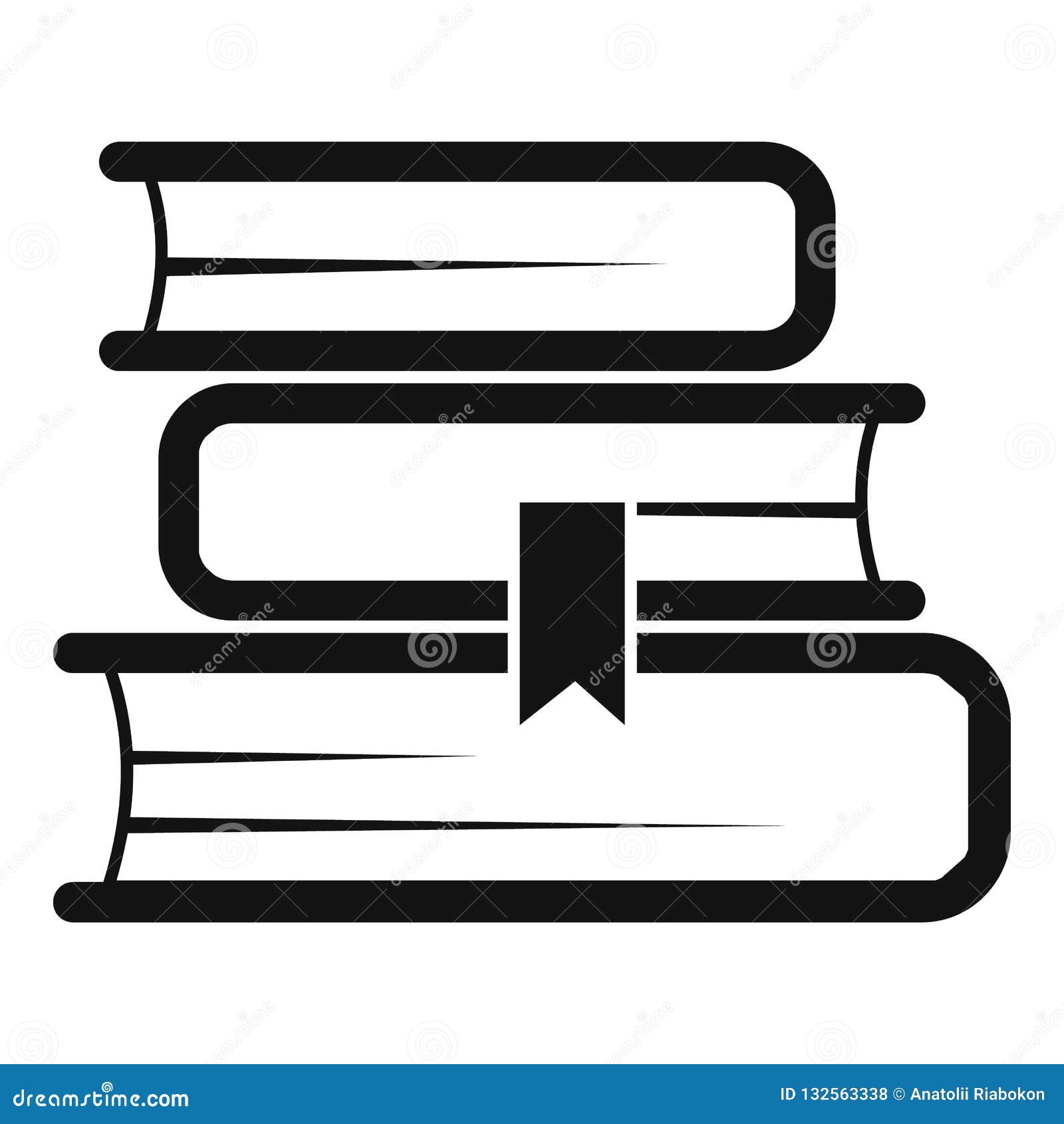 Book Stack Icon, Simple Style Stock Vector - Illustration of isolated ...
