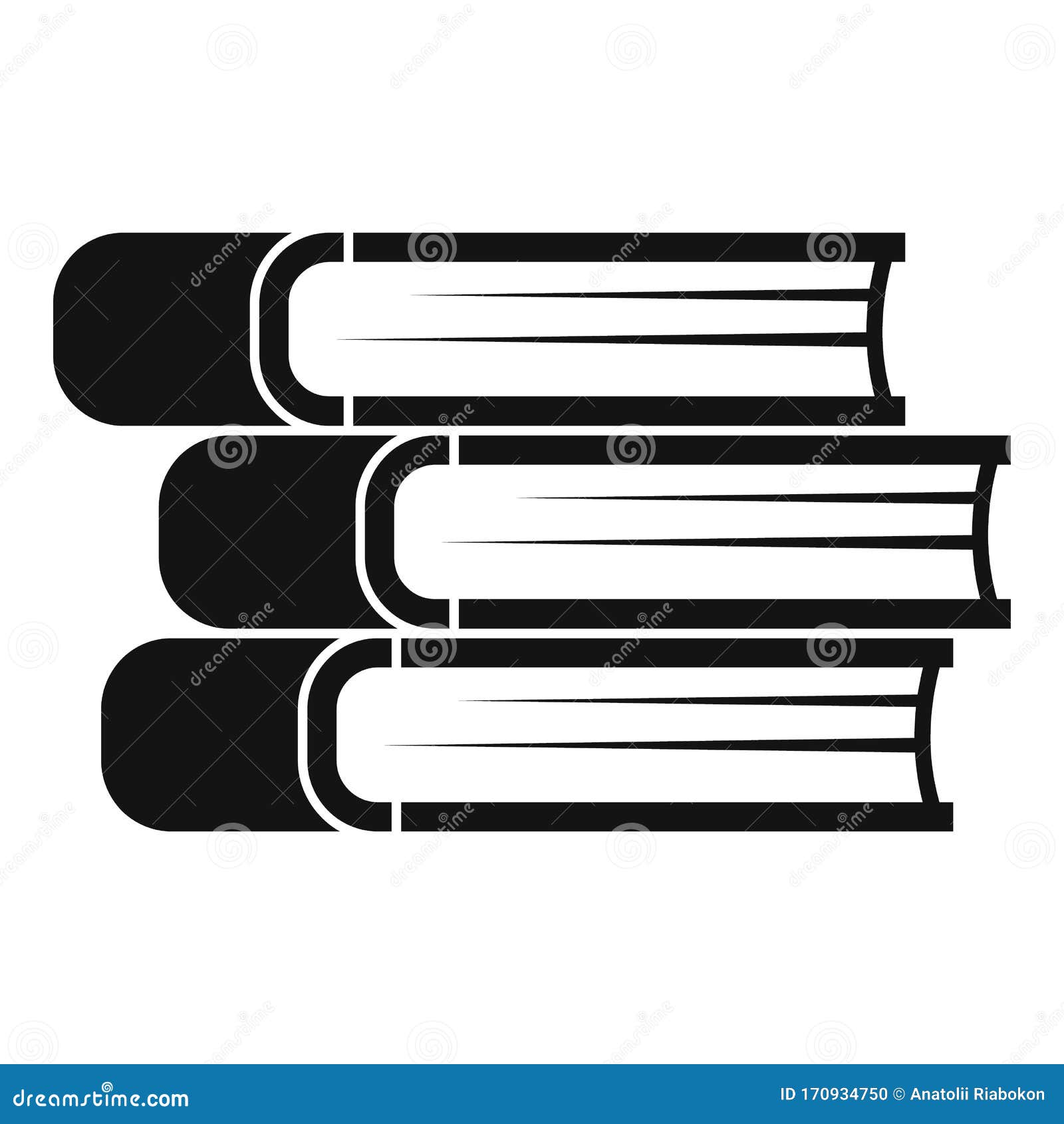 Book Stack Icon, Simple Style Stock Vector - Illustration of icon ...