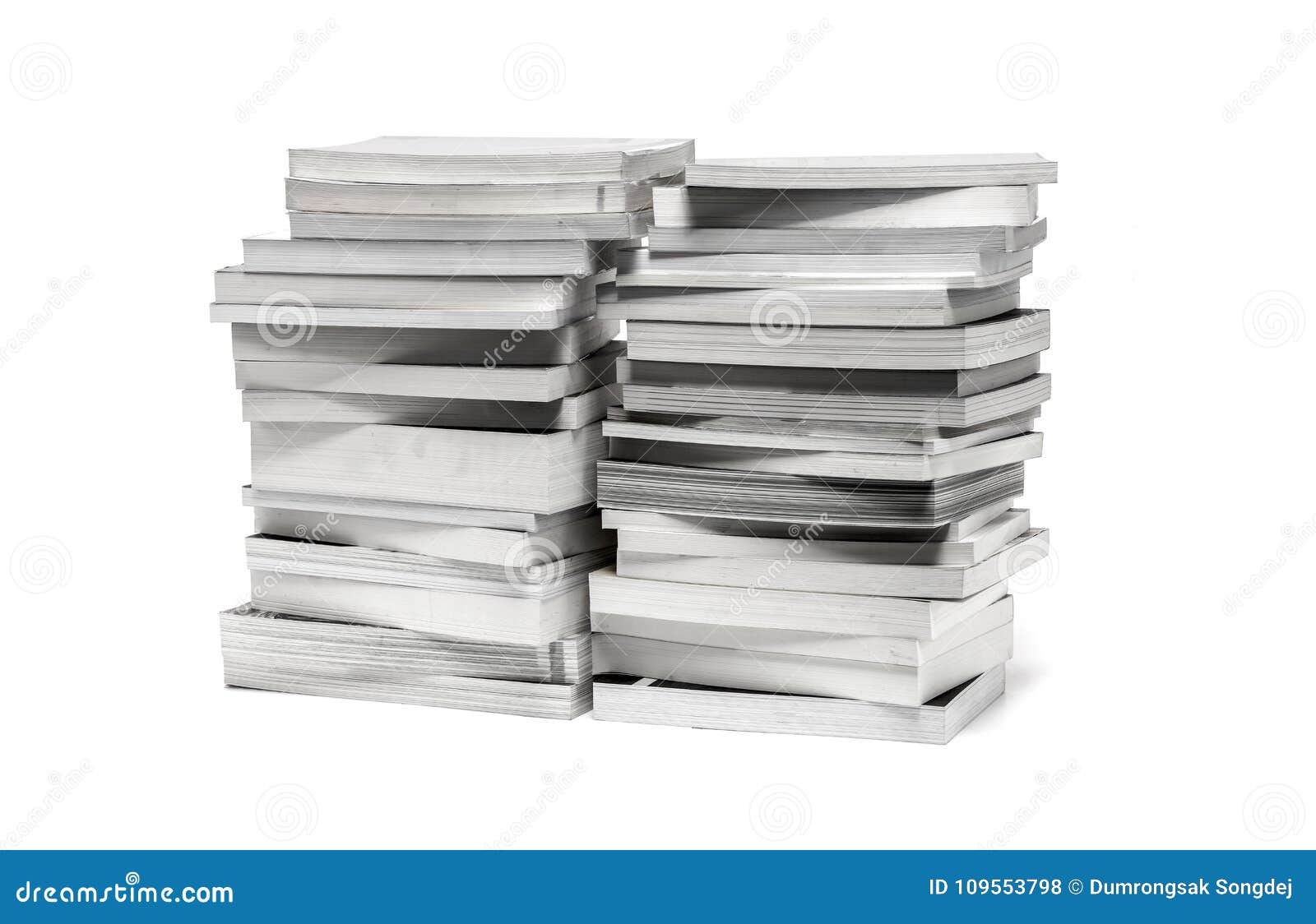 Book Stack Isolated on White Background Stock Photo - Image of ...
