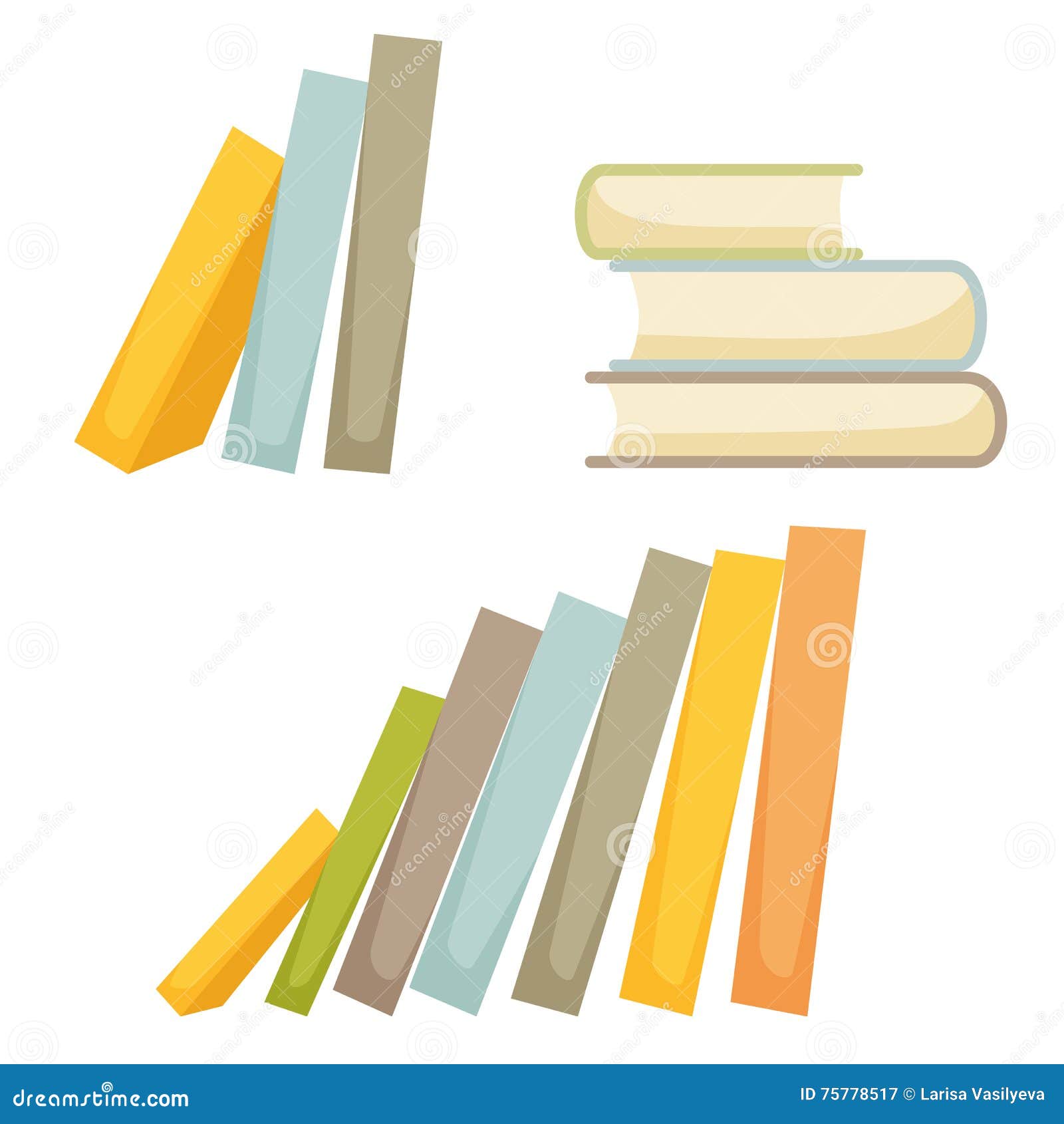 Book stack set stock vector. Illustration of design, decor - 75778517
