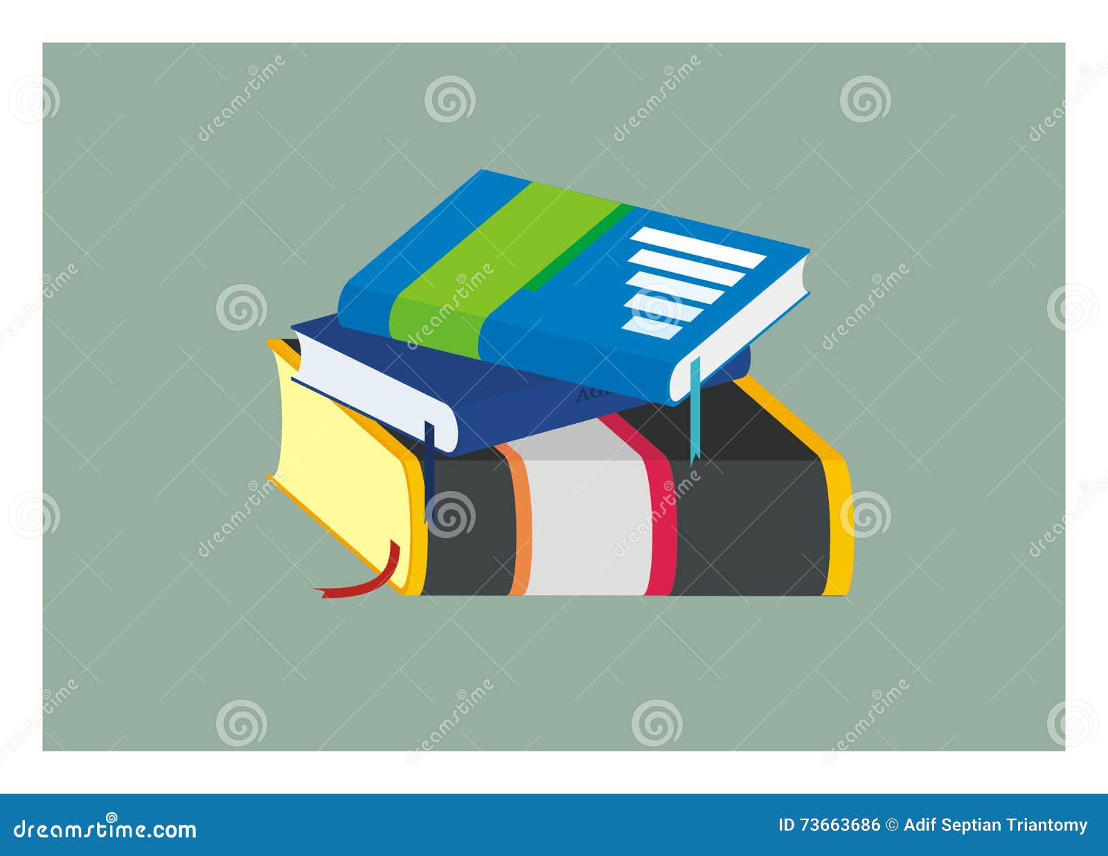 Book Stack Simple Illustration Stock Vector - Illustration of note ...