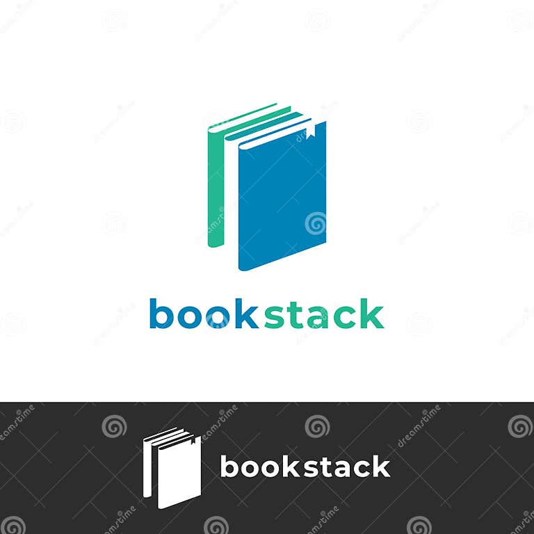 Book Stack Book Store Library Education Logo Icon Symbol with Negative ...
