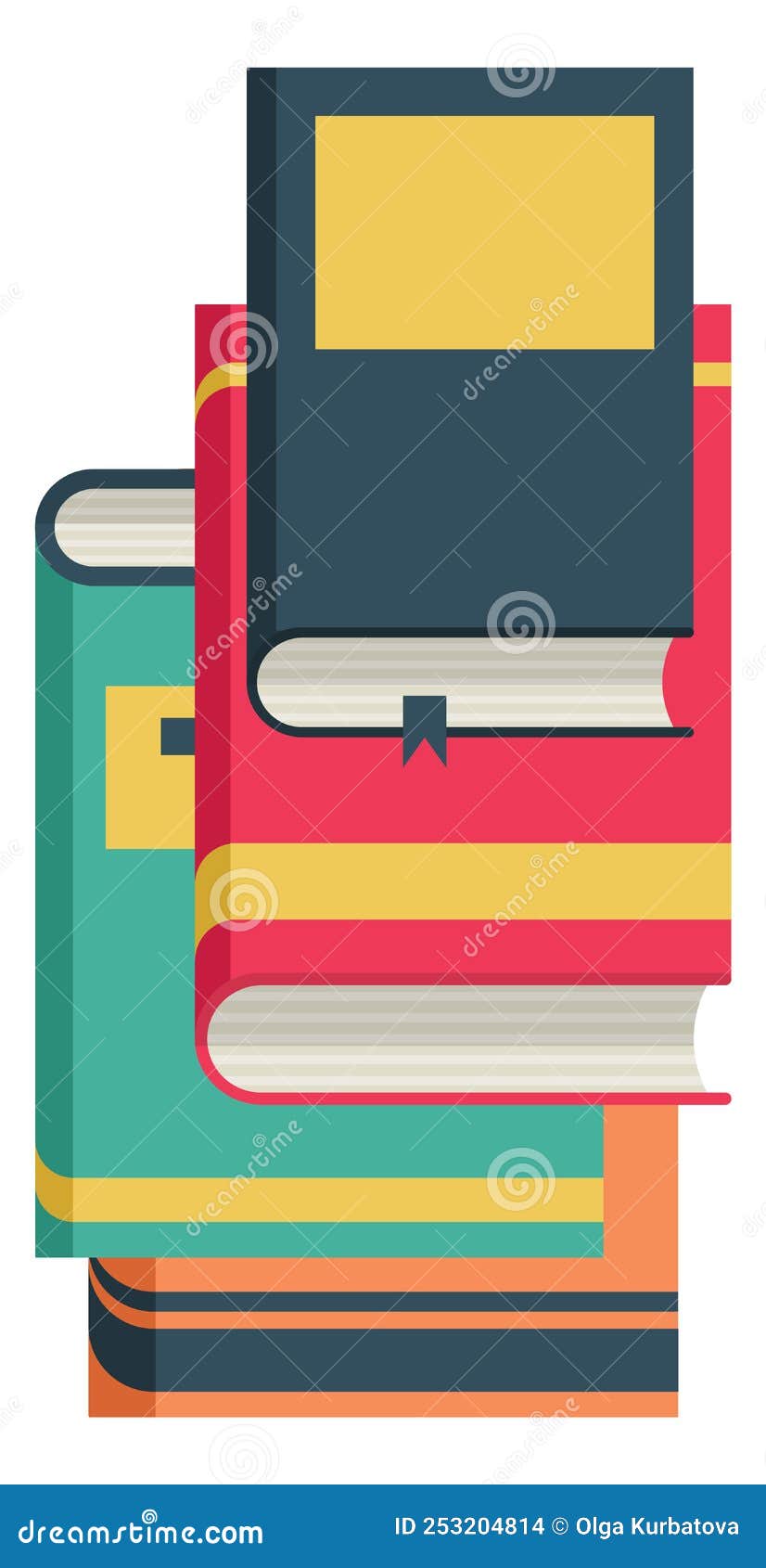 Book Stack Top View. Study Symbol. Learning Icon Vector Illustration ...