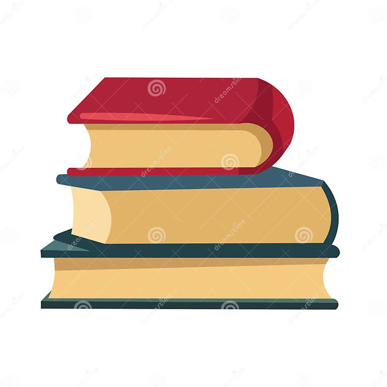 Book Stack Vector Illustration, Stack of Books of Various Colors, on a ...