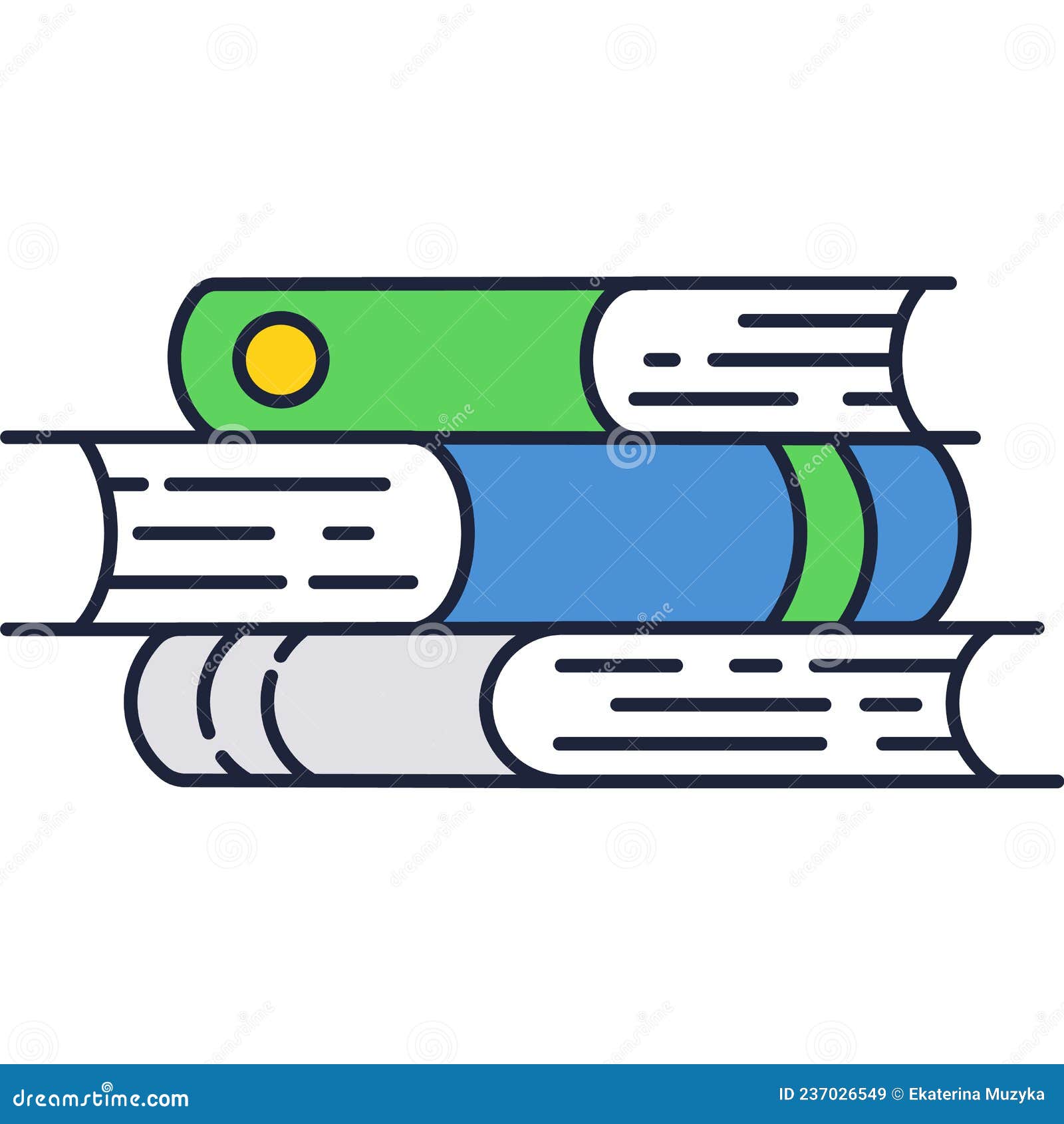 Book Stack Vector Library Textbook Pile Icon Stock Vector ...