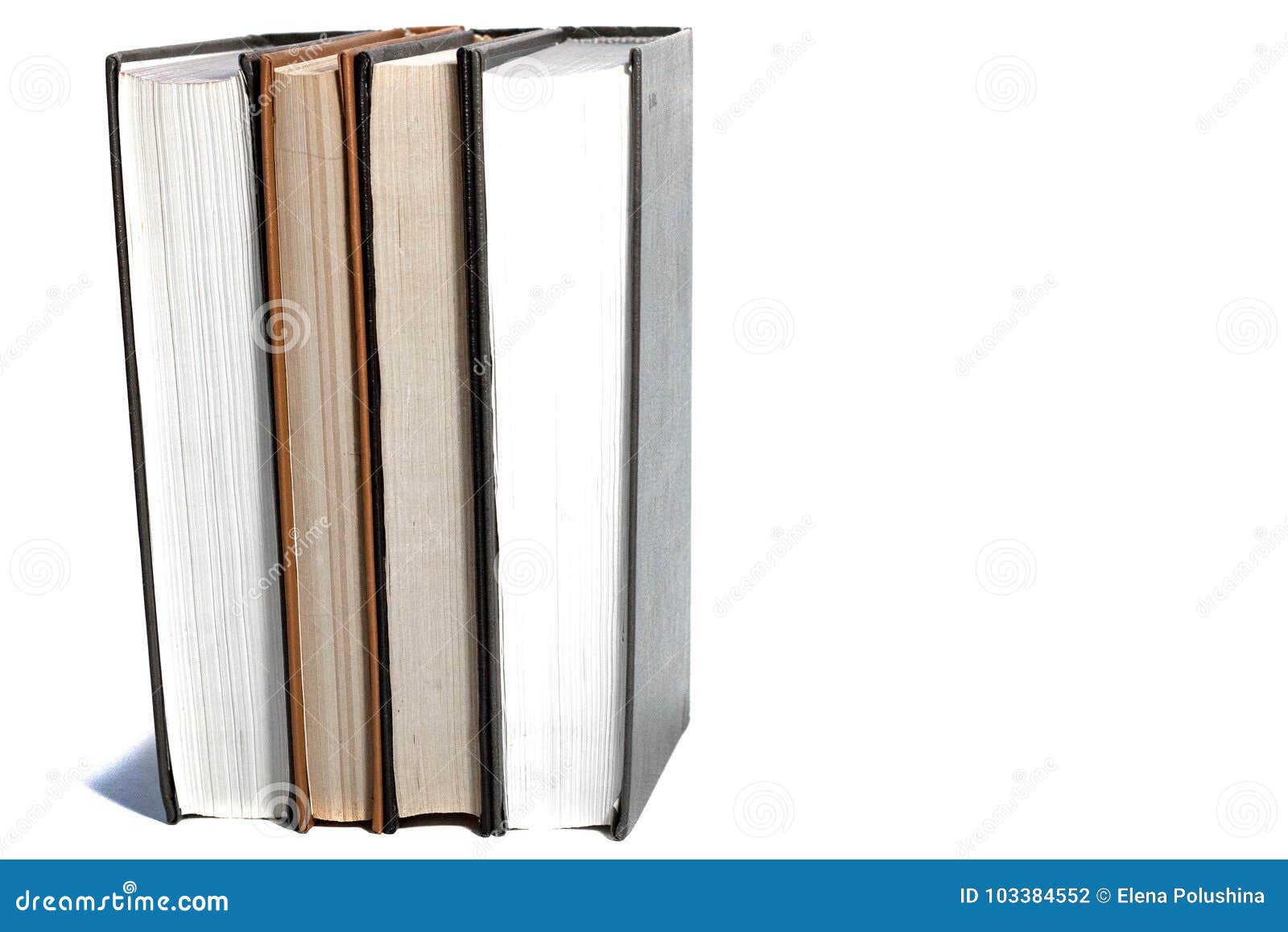 Book Stack on a White Background Stock Photo - Image of information ...
