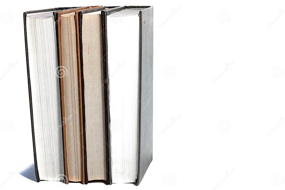 Book Stack on a White Background Stock Photo - Image of information ...