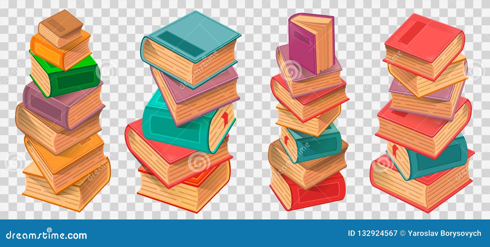 Book Stacks on Transparent Background Vector Stock Vector ... Book Stacks on Transparent Background Vector Stock Vector ...